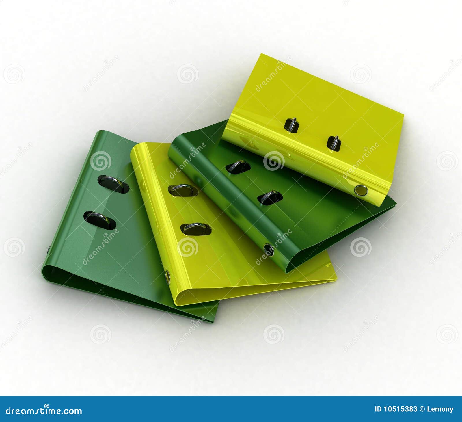 Yellow , Green File , Binder Stock Illustration - Illustration of ...