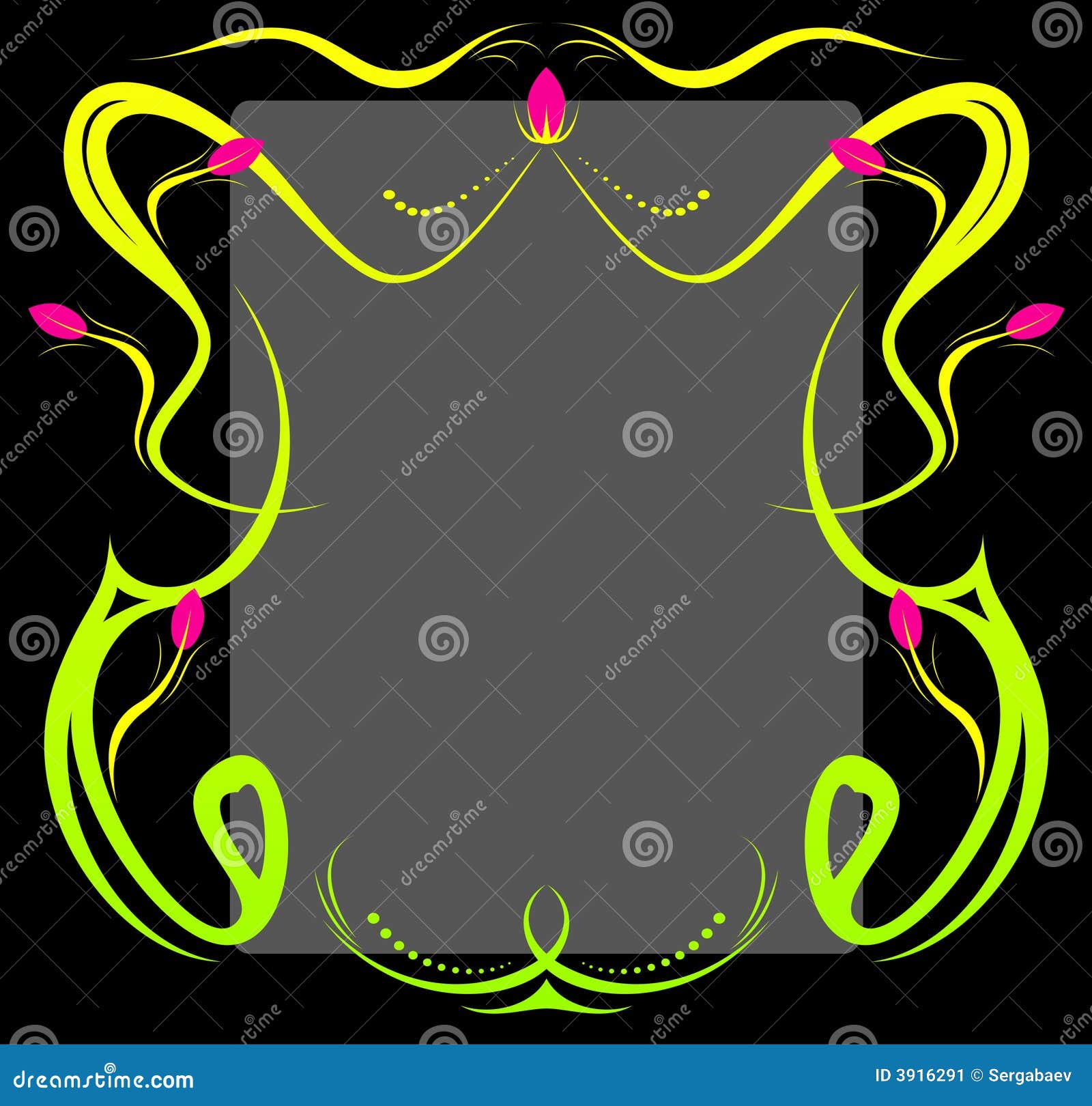 Yellow-green frame stock vector. Illustration of small - 3916291
