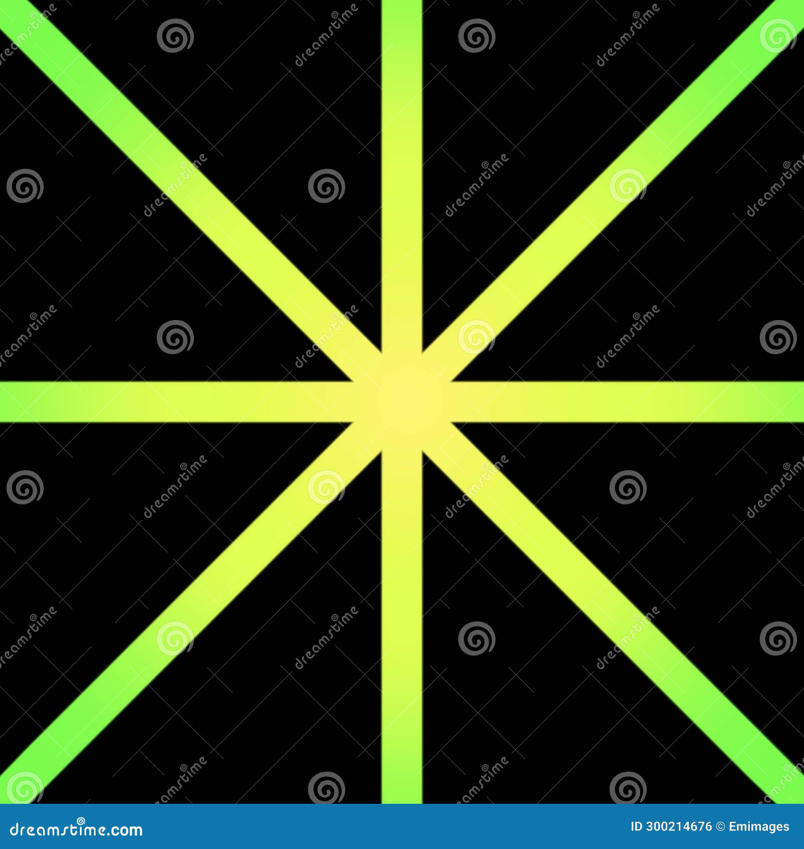 Yellow and Green Gradient Rays on Black Background Stock Illustration ...