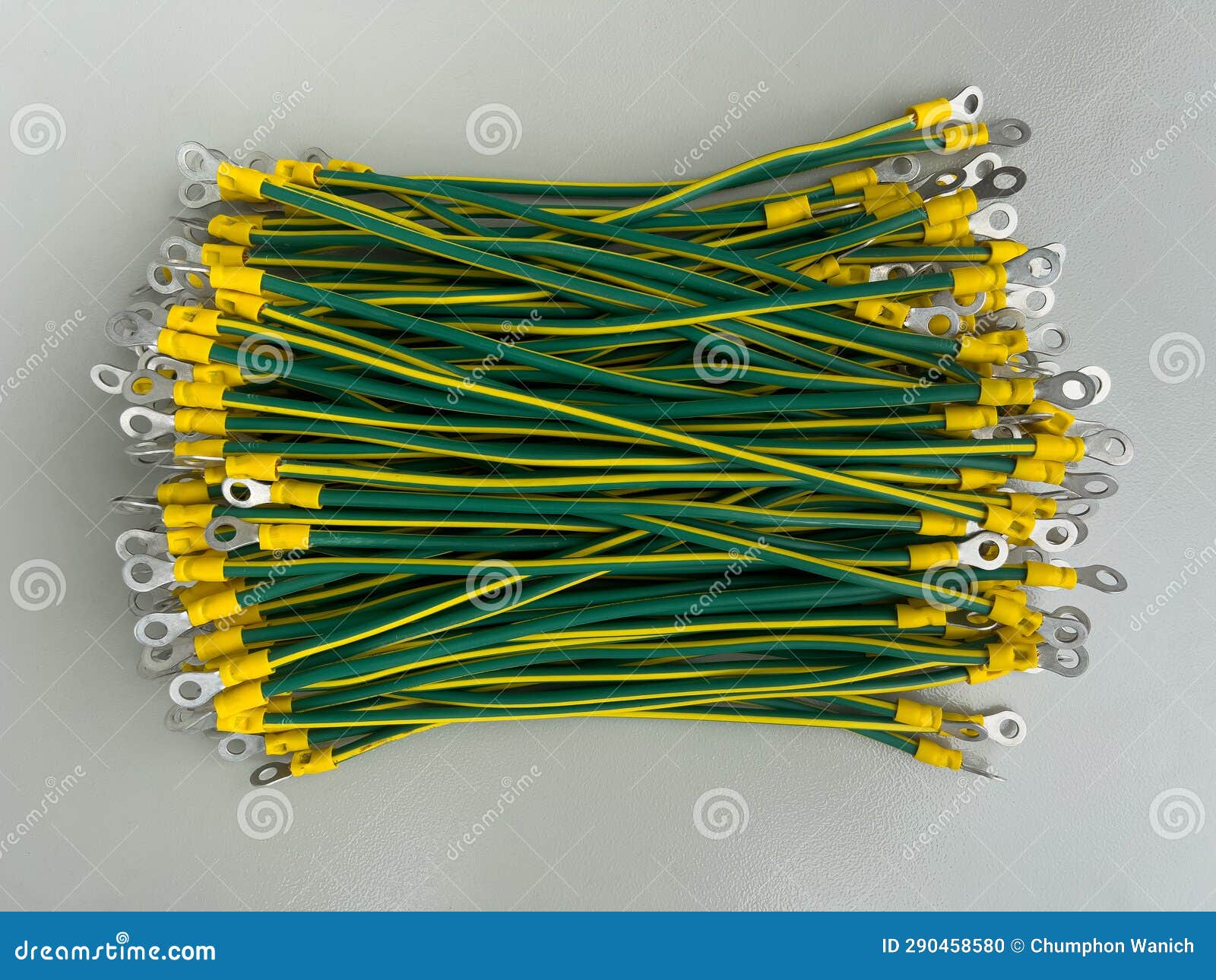 Yellow-green Grounding System Stock Photo - Image of wire, prepare ...
