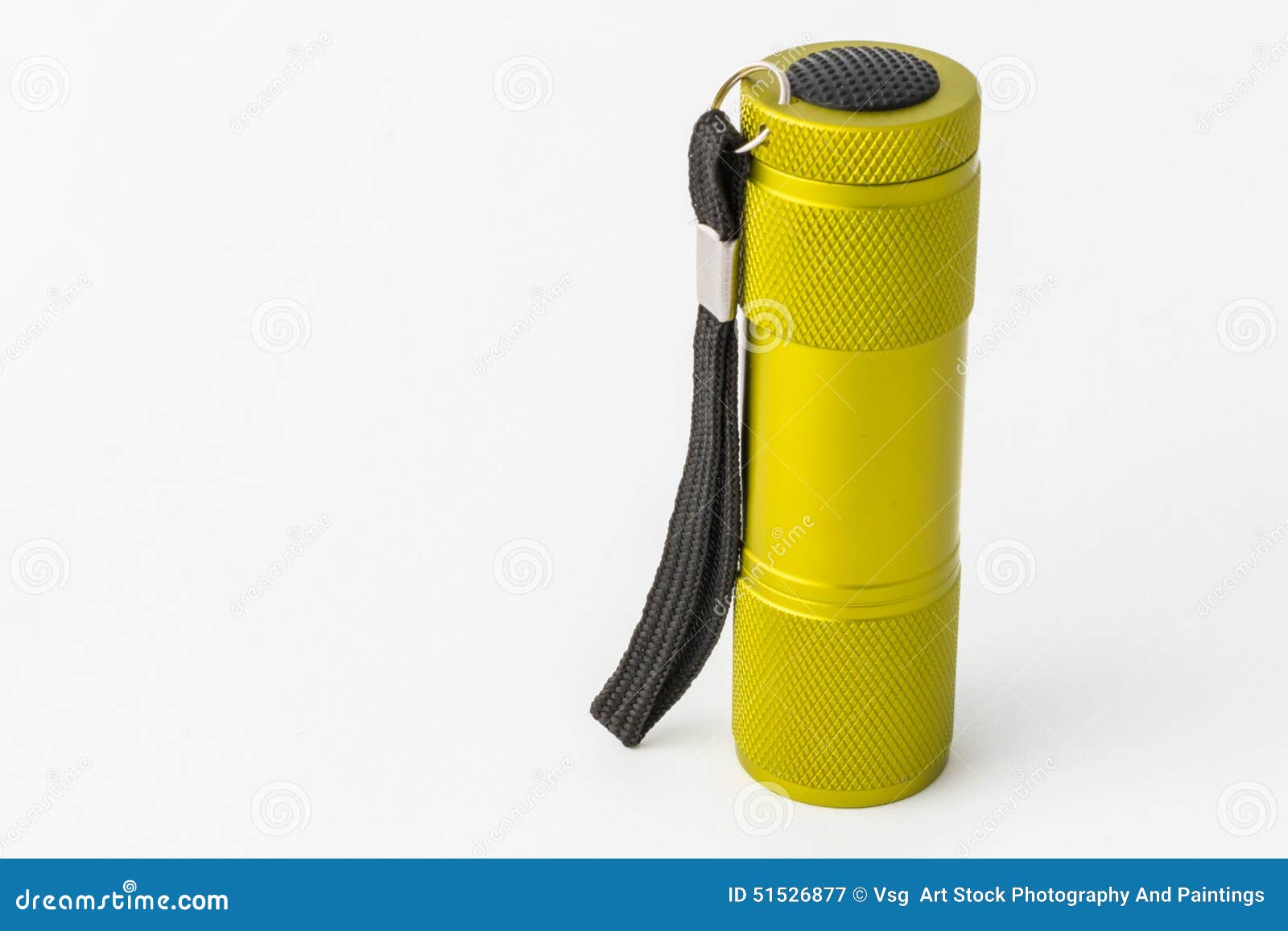 Yellow-green Led Aluminum Flashlight on a White Background Stock Image ...