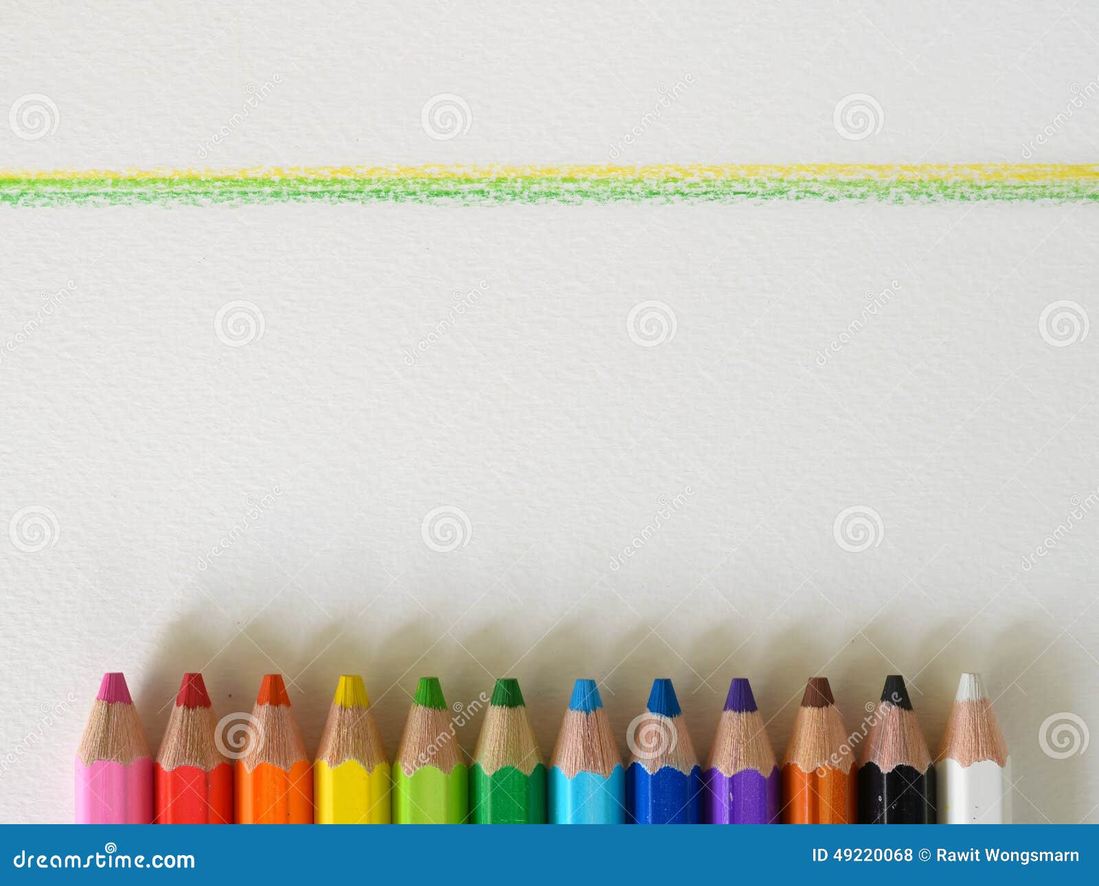 Yellow Green Line with Crayon Presentation Background Stock Photo ...
