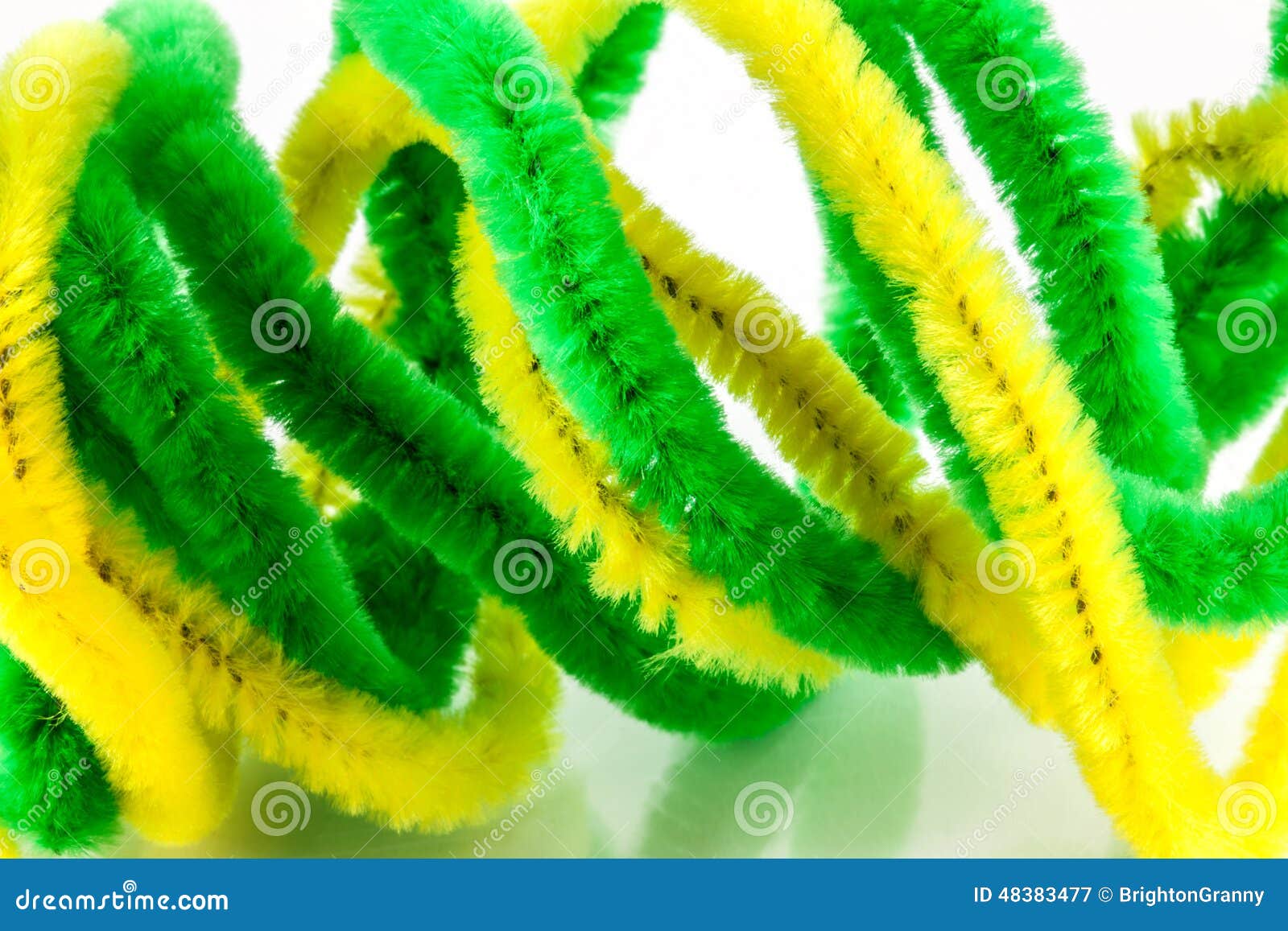 Yellow and Green Pipe Cleaners Stock Image - Image of curled, bend ...