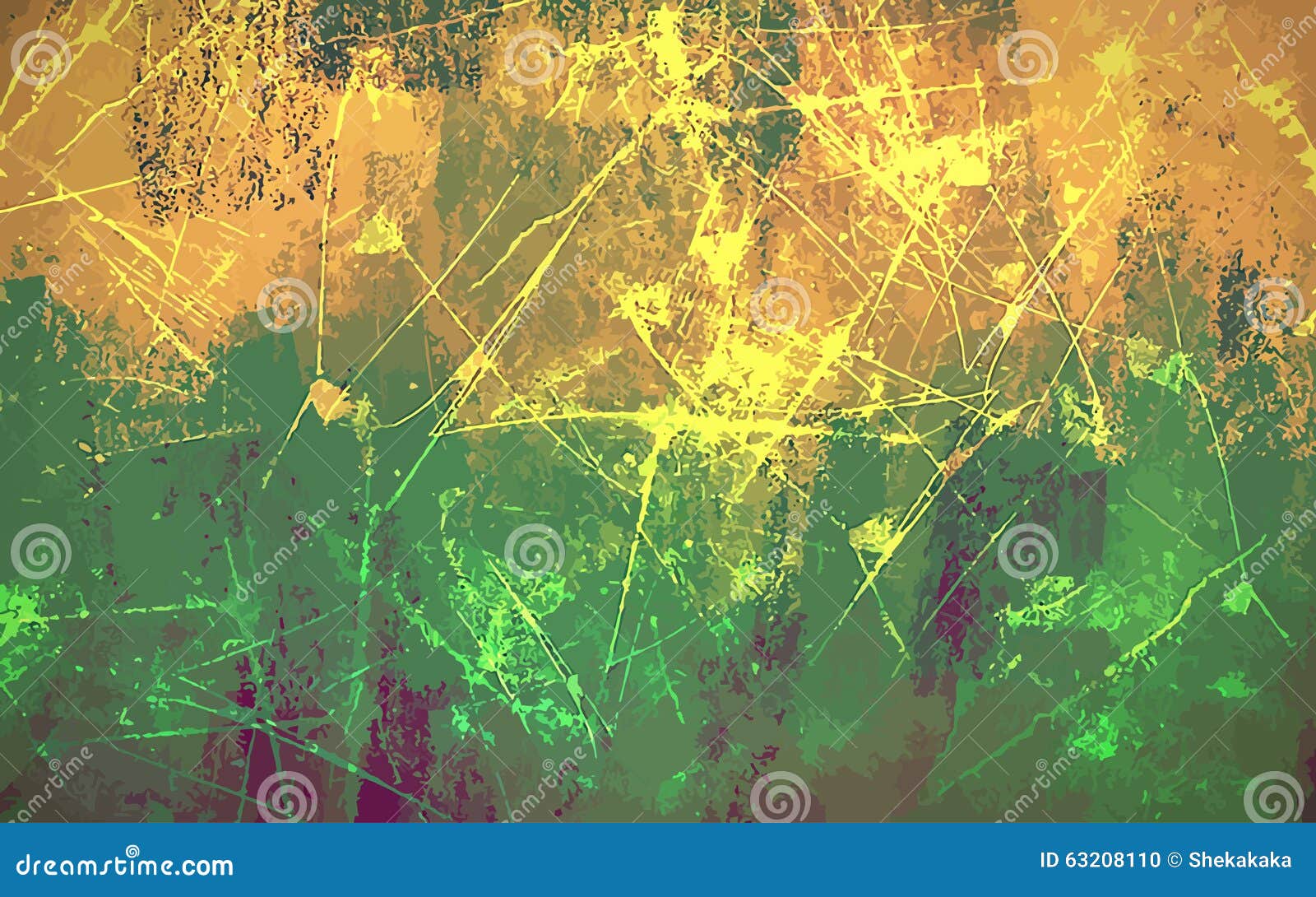 Yellow and Green Scribble Brush Strokes Background Stock Illustration ...
