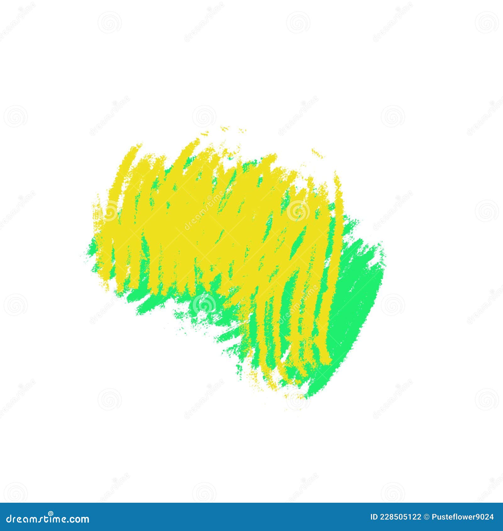 Yellow on Green Scribble Isolated on White Stock Illustration ...
