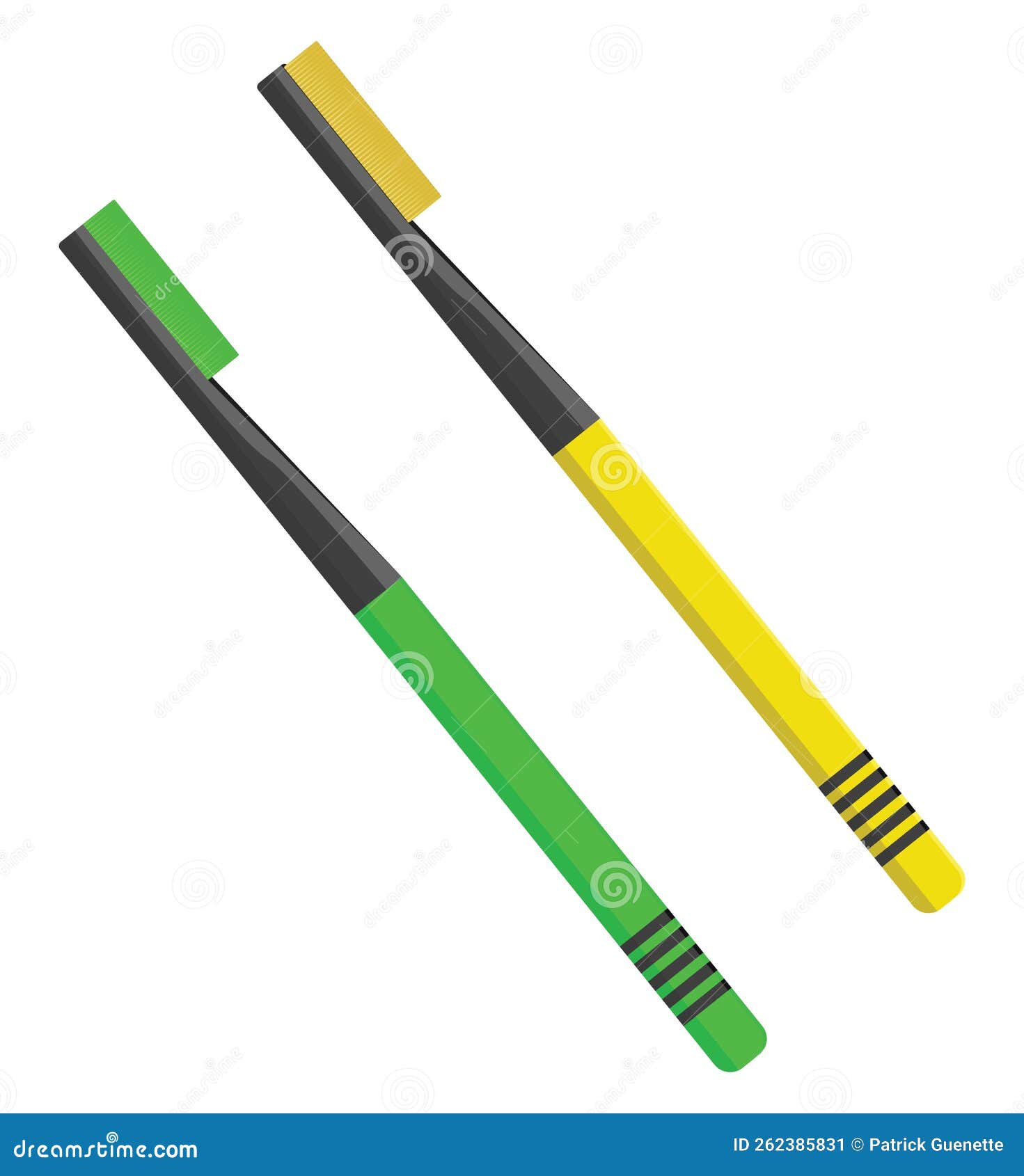 Yellow and Green Toothbrushes, Icon Stock Vector - Illustration of ...