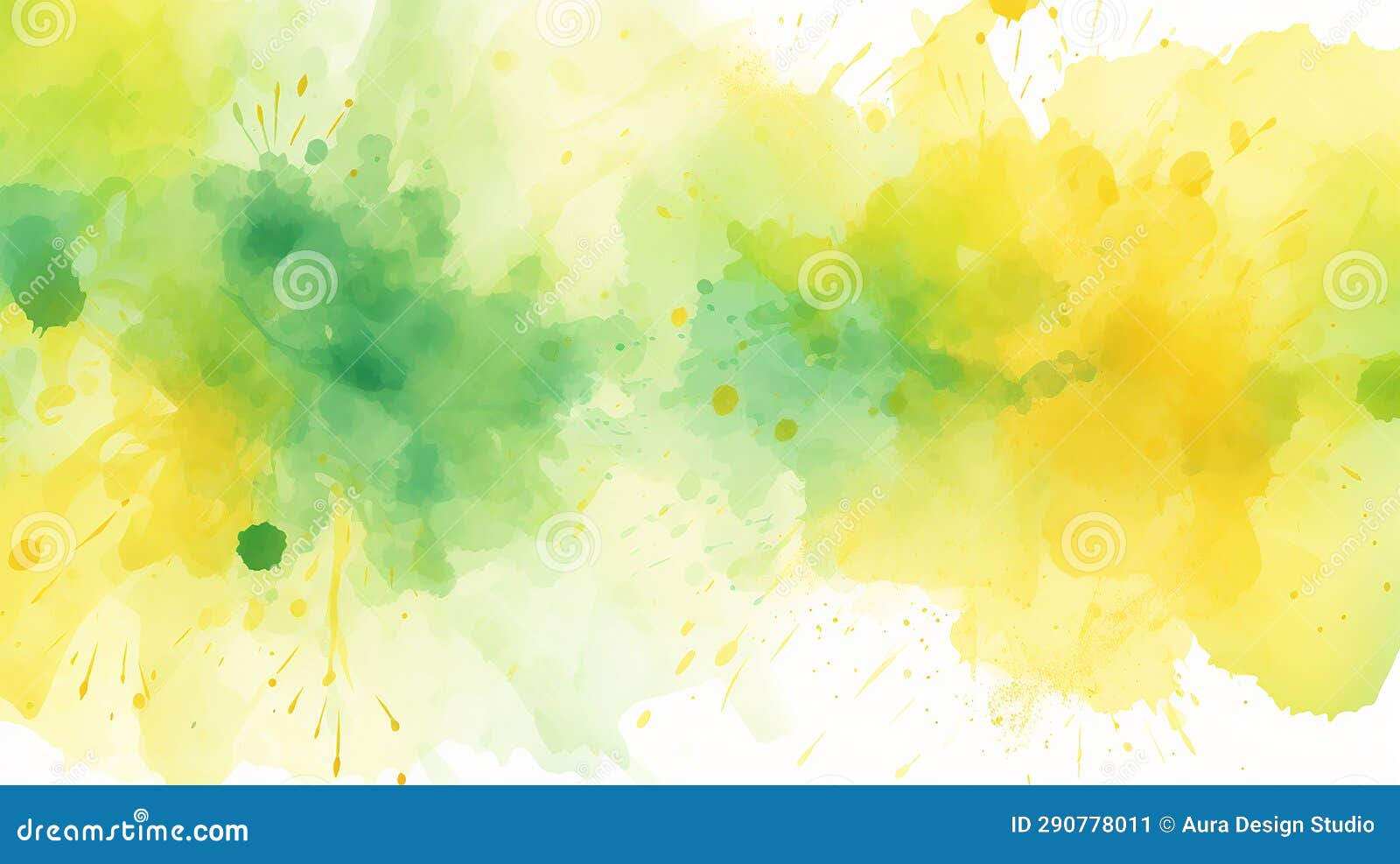 Yellow Green Watercolor Splash Painted Watercolor Stock Illustration ...