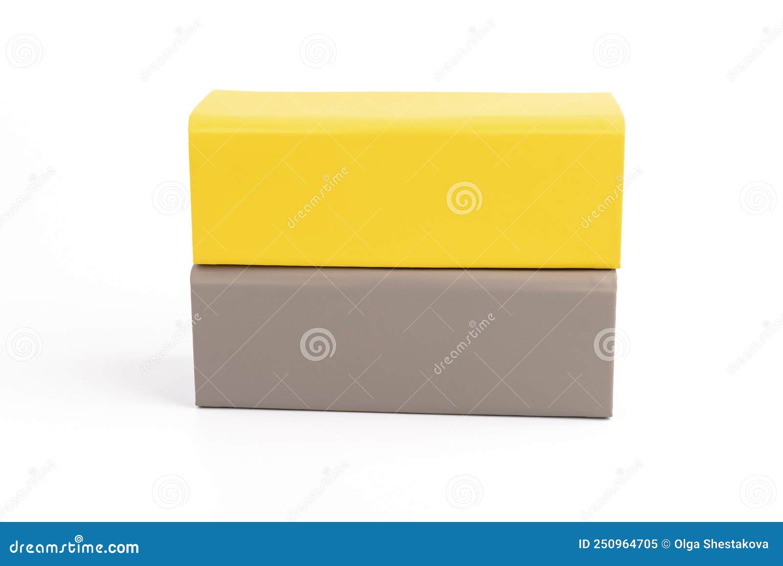 Yellow and Grey Box for Decorate or Keep Something on White Background ...