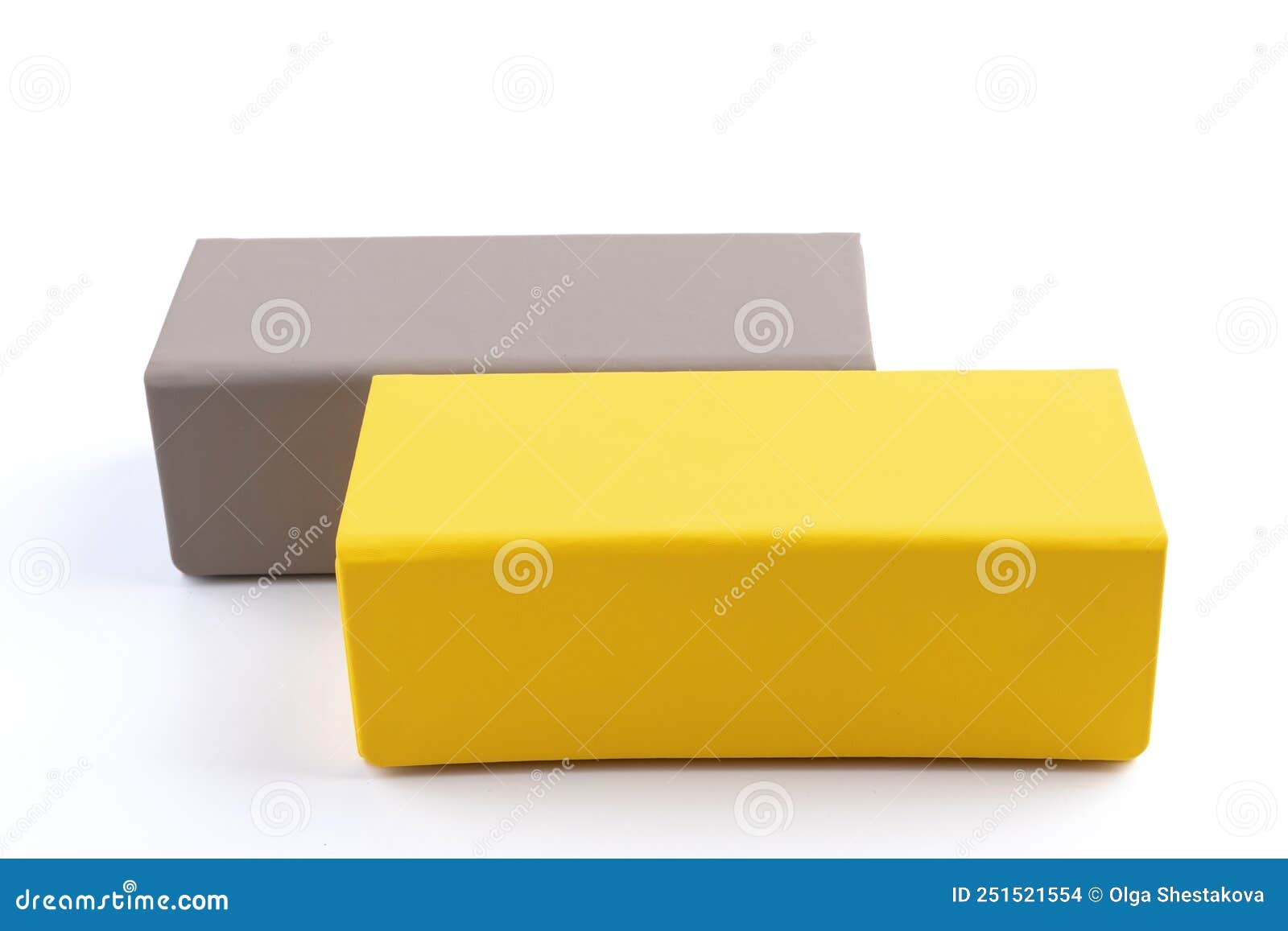 Yellow and Grey Box for Decorate or Keep Something on White Background ...