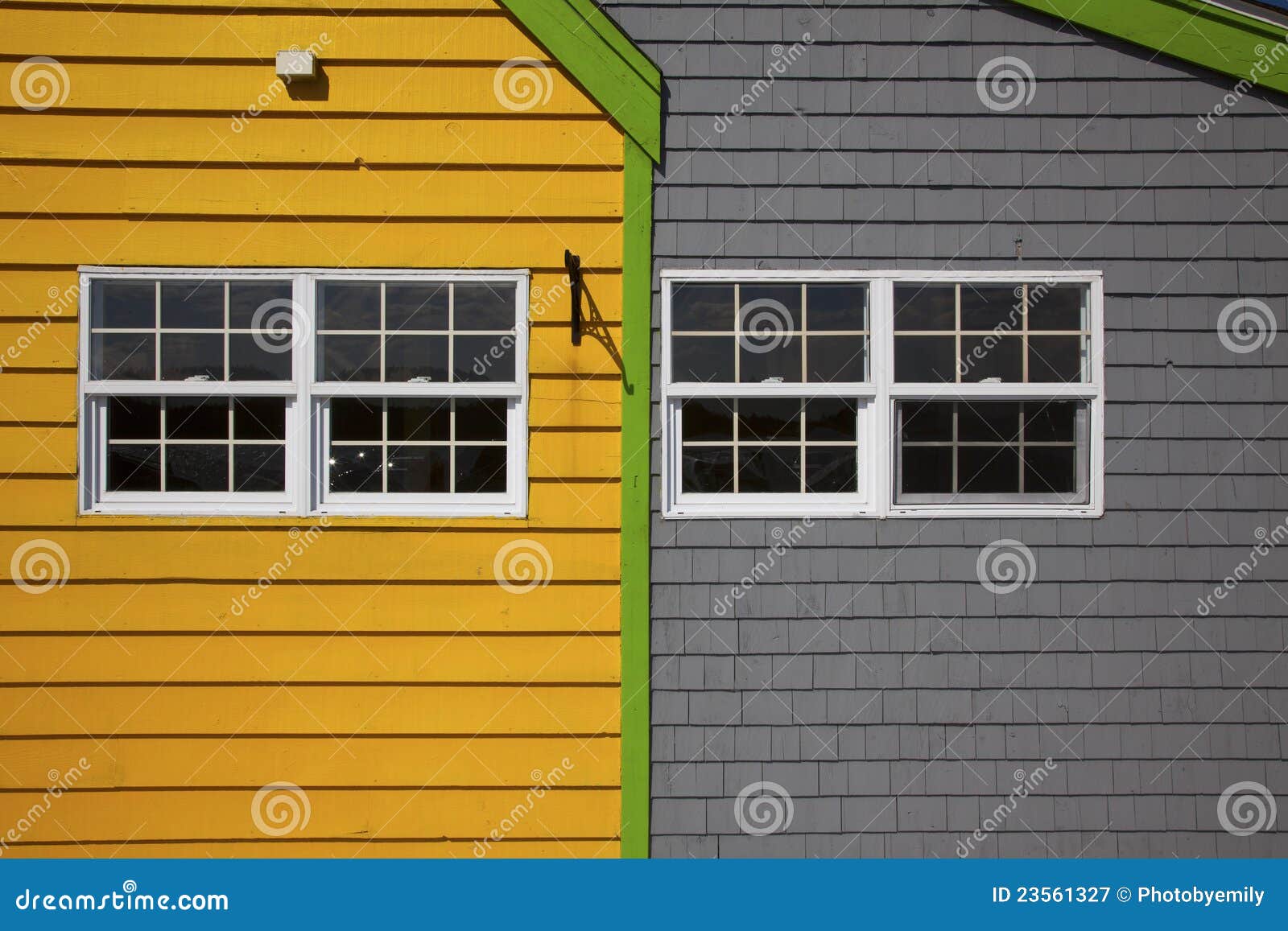 Yellow and Grey Building stock image. Image of boards - 23561327