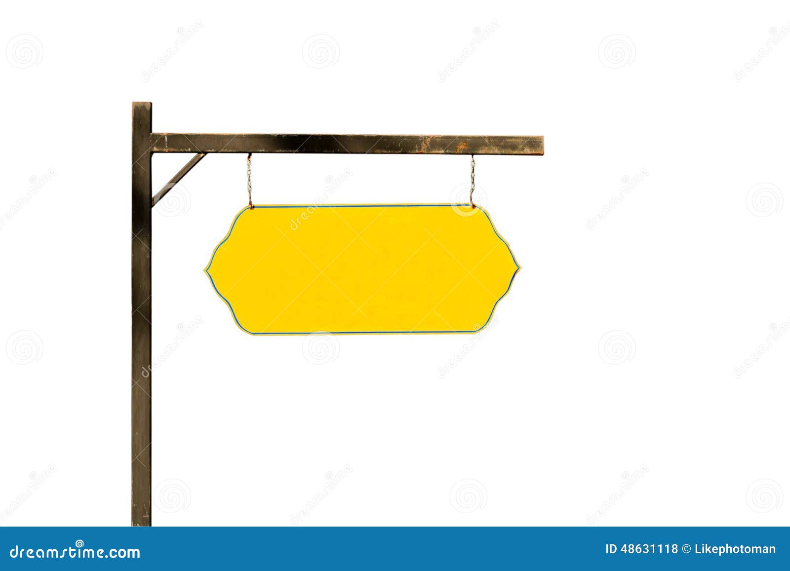 Yellow guide post stock photo. Image of isolated, blank - 48631118