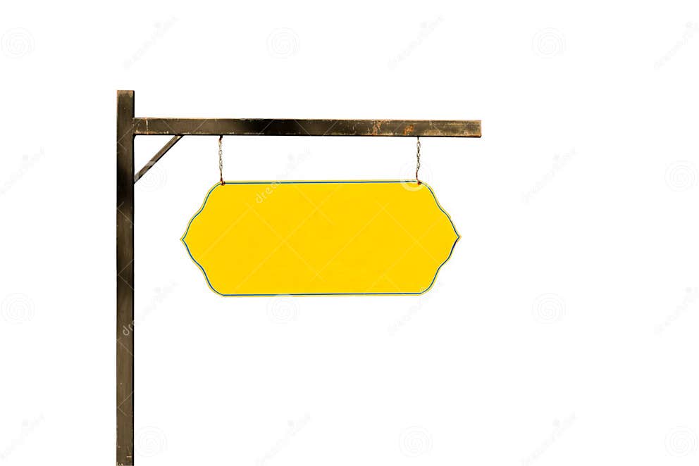 Yellow guide post stock photo. Image of isolated, blank - 48631118