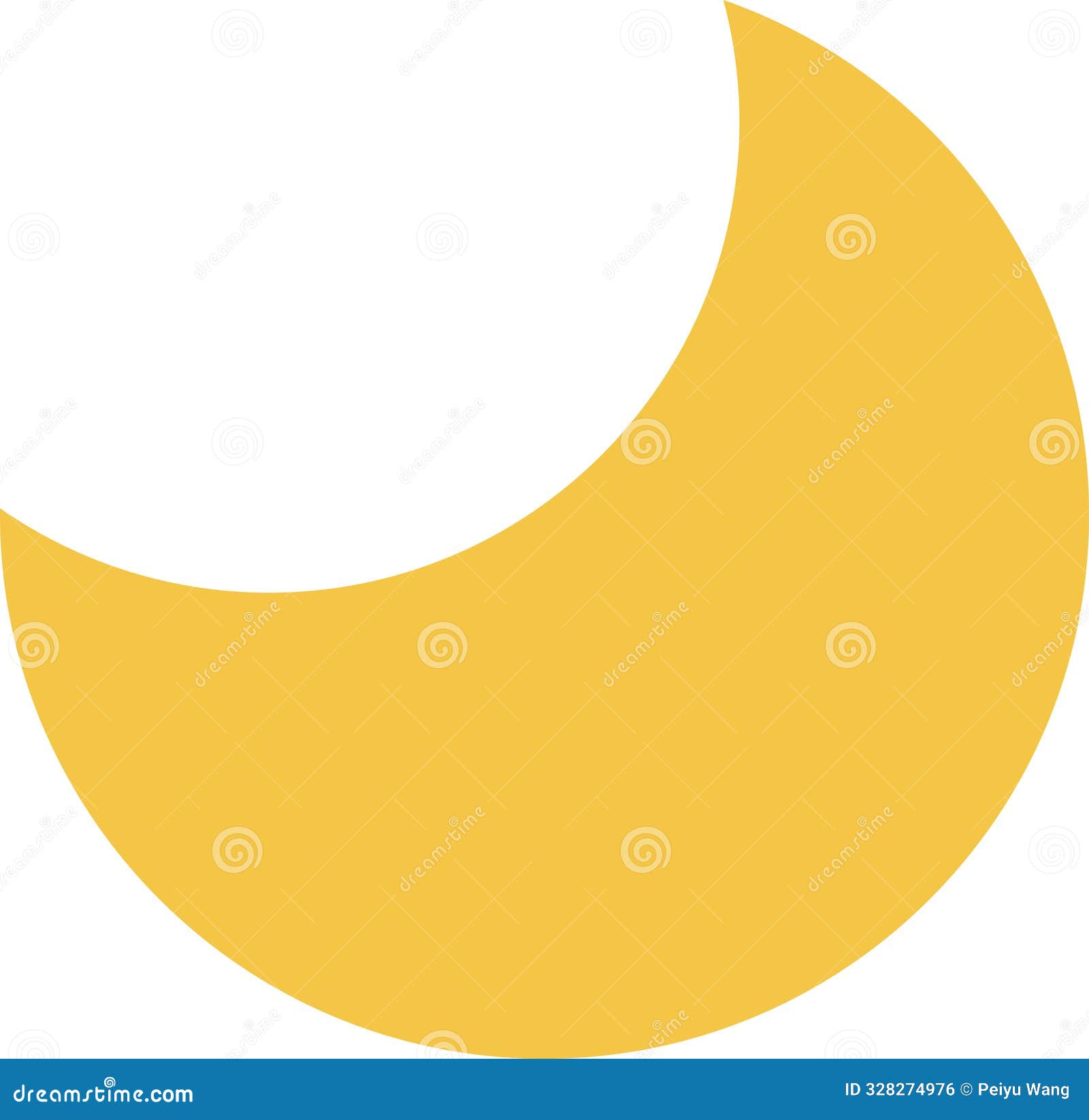Yellow Half Moon Crescent Moon Doodle Illustration Stock Illustration ...