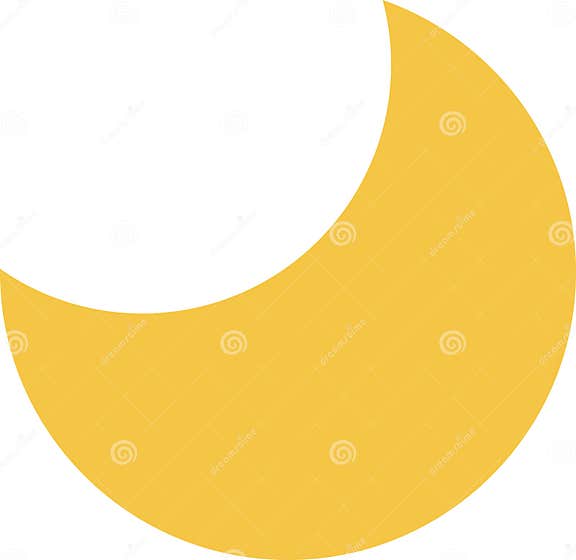Yellow Half Moon Crescent Moon Doodle Illustration Stock Illustration ...