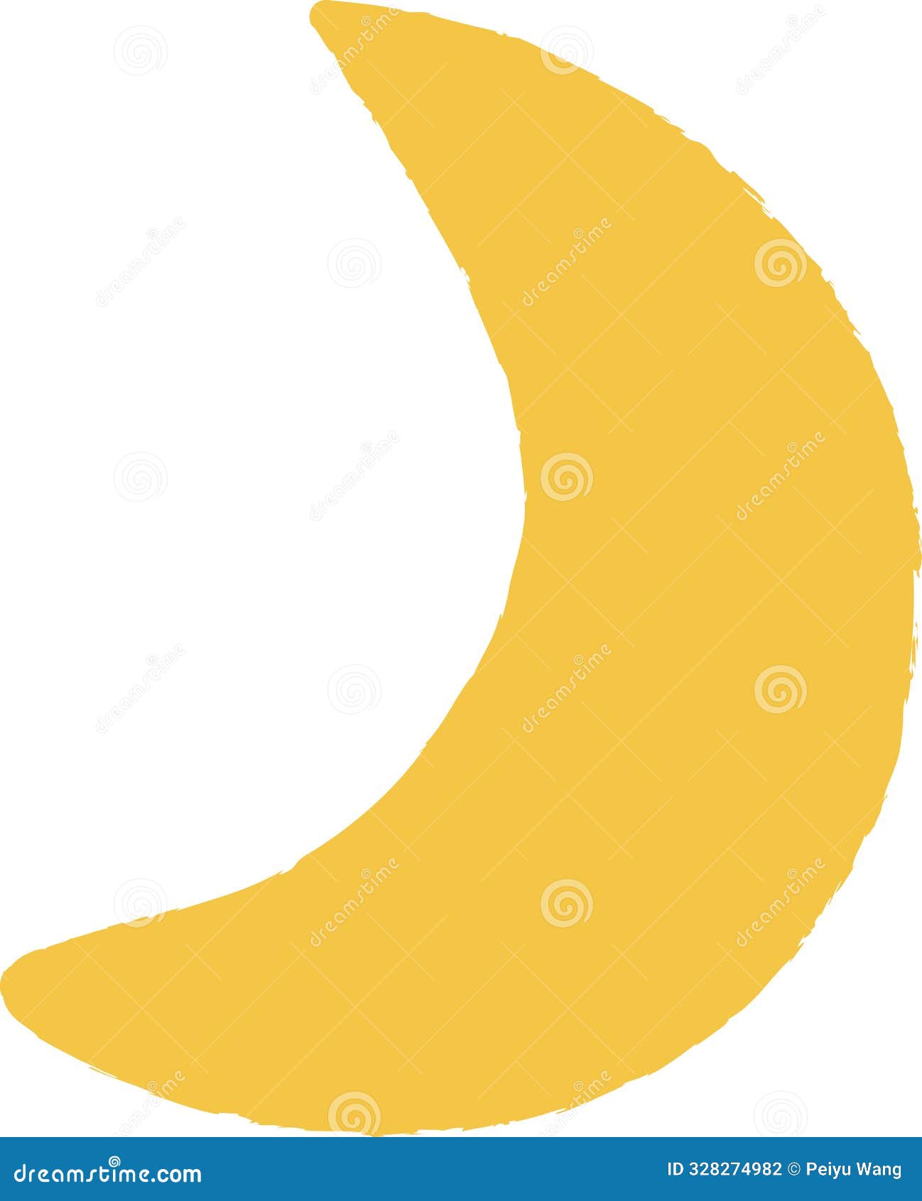 Yellow Half Moon Crescent Moon Doodle Illustration Stock Illustration ...