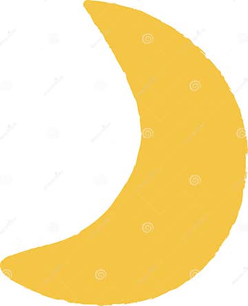 Yellow Half Moon Crescent Moon Doodle Illustration Stock Illustration ...