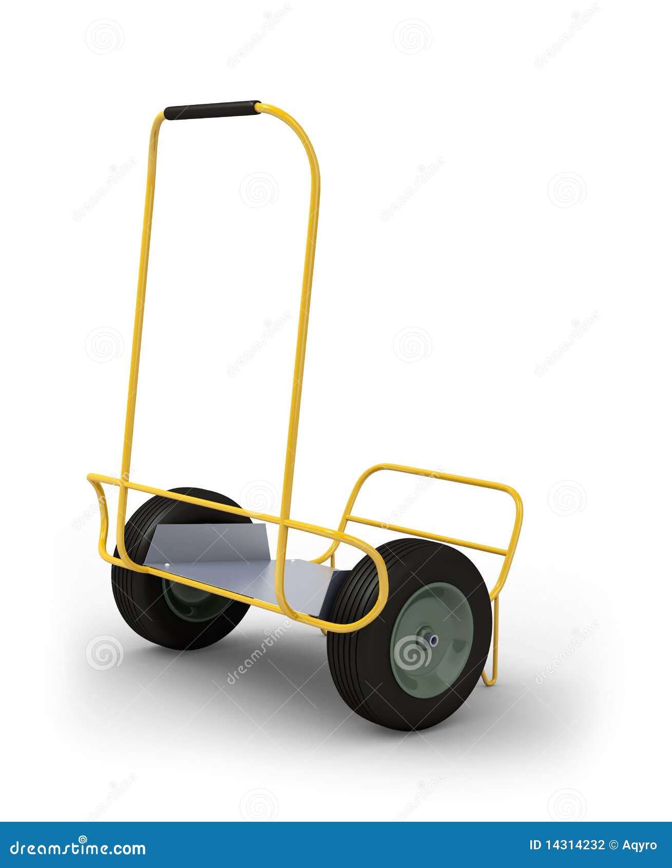 Yellow hand cart stock illustration. Illustration of render - 14314232