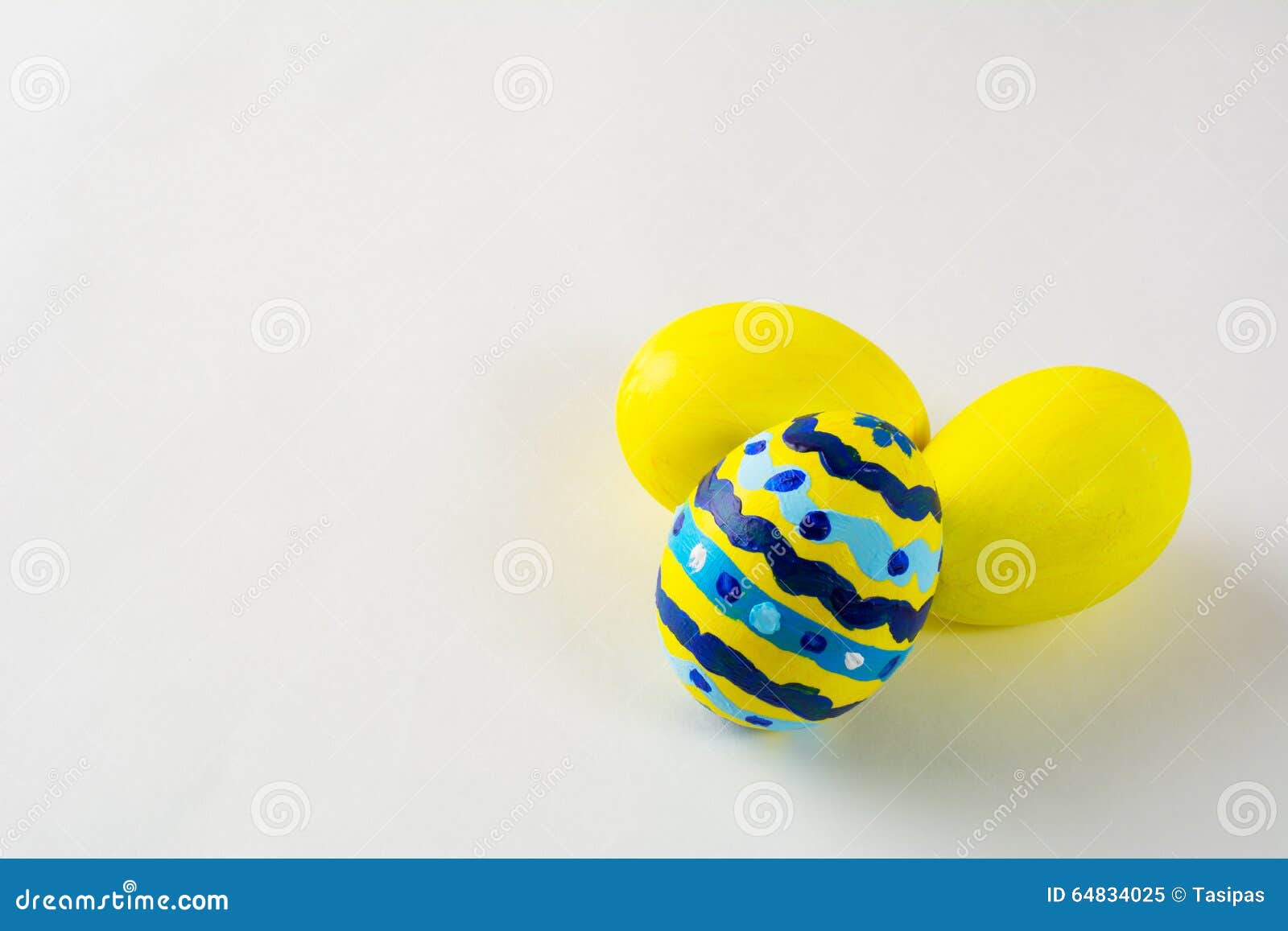 Yellow Hand- Decorated Easter Eggs Stock Image - Image of easter ...