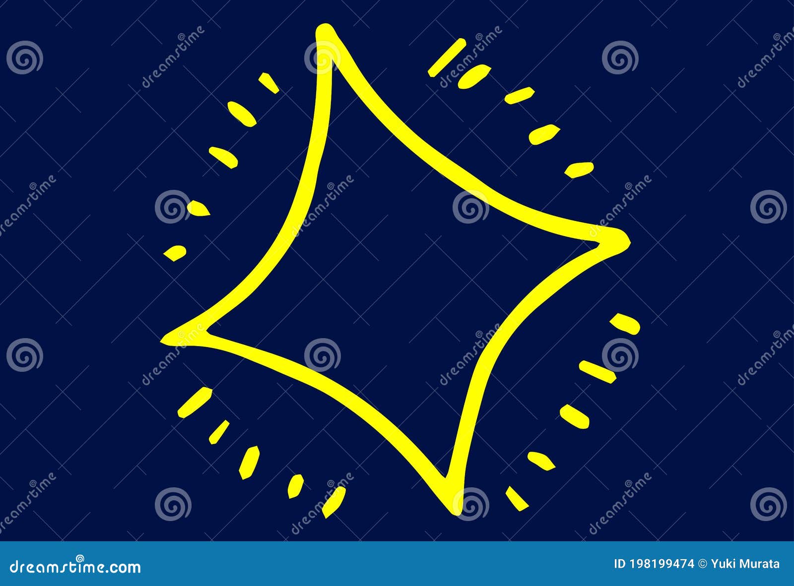Yellow Hand-drawn star stock vector. Illustration of star - 198199474