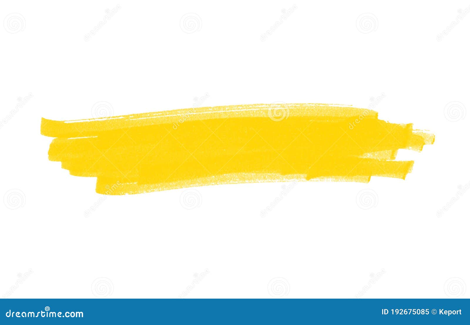 Yellow Highlight Pen Hand Drawn Lines Set Vector Illustration ...