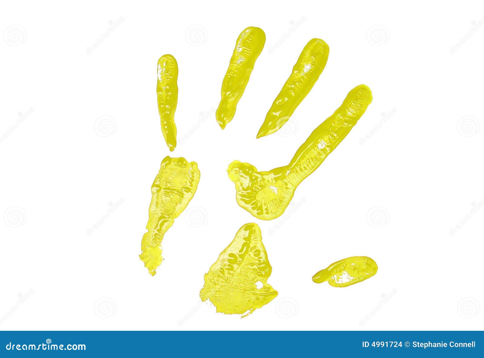 Yellow Hand Print stock photo. Image of primary, palm - 4991724