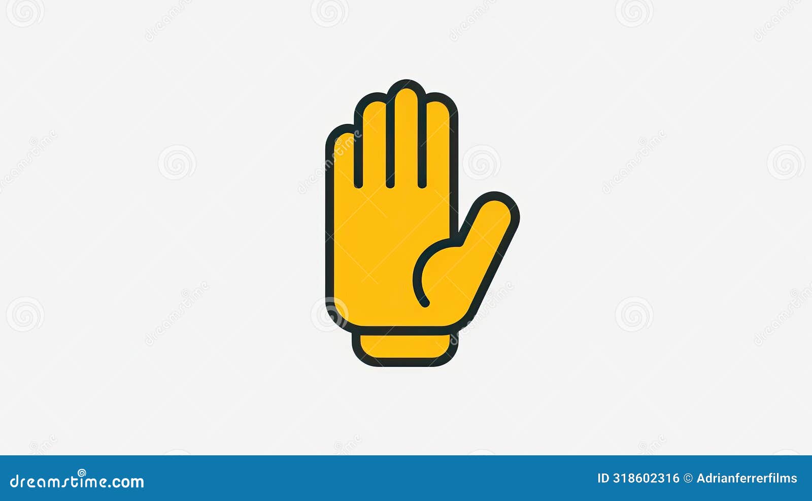 A Yellow Hand with a White Background Stock Illustration - Illustration ...