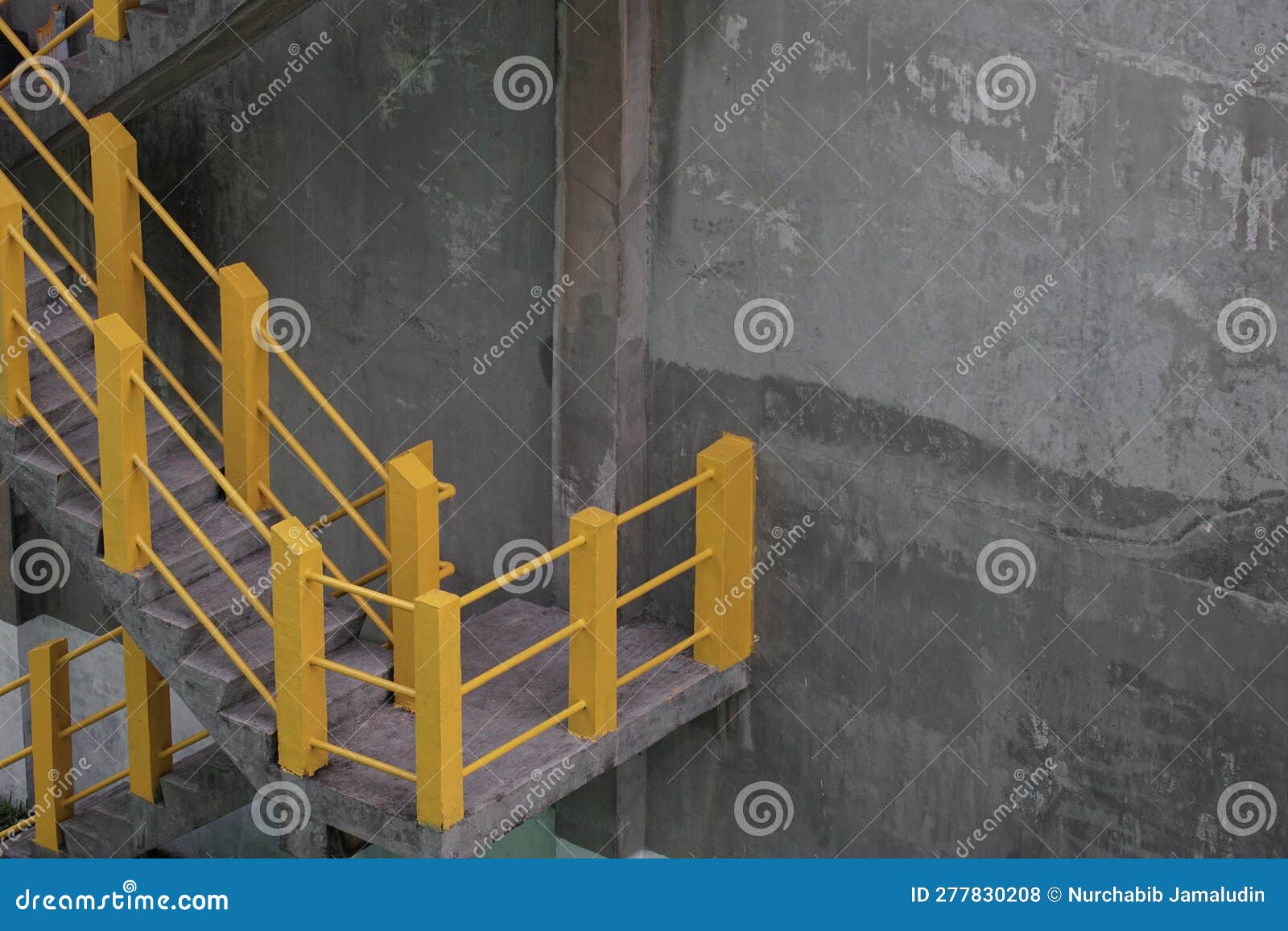Yellow handrail stock photo. Image of grunge, build - 277830208