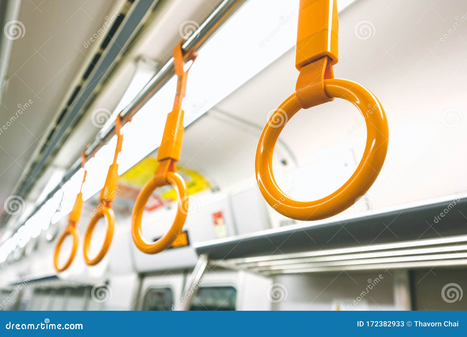 Yellow Handrails in Japan Train Stock Image - Image of japan, hold ...