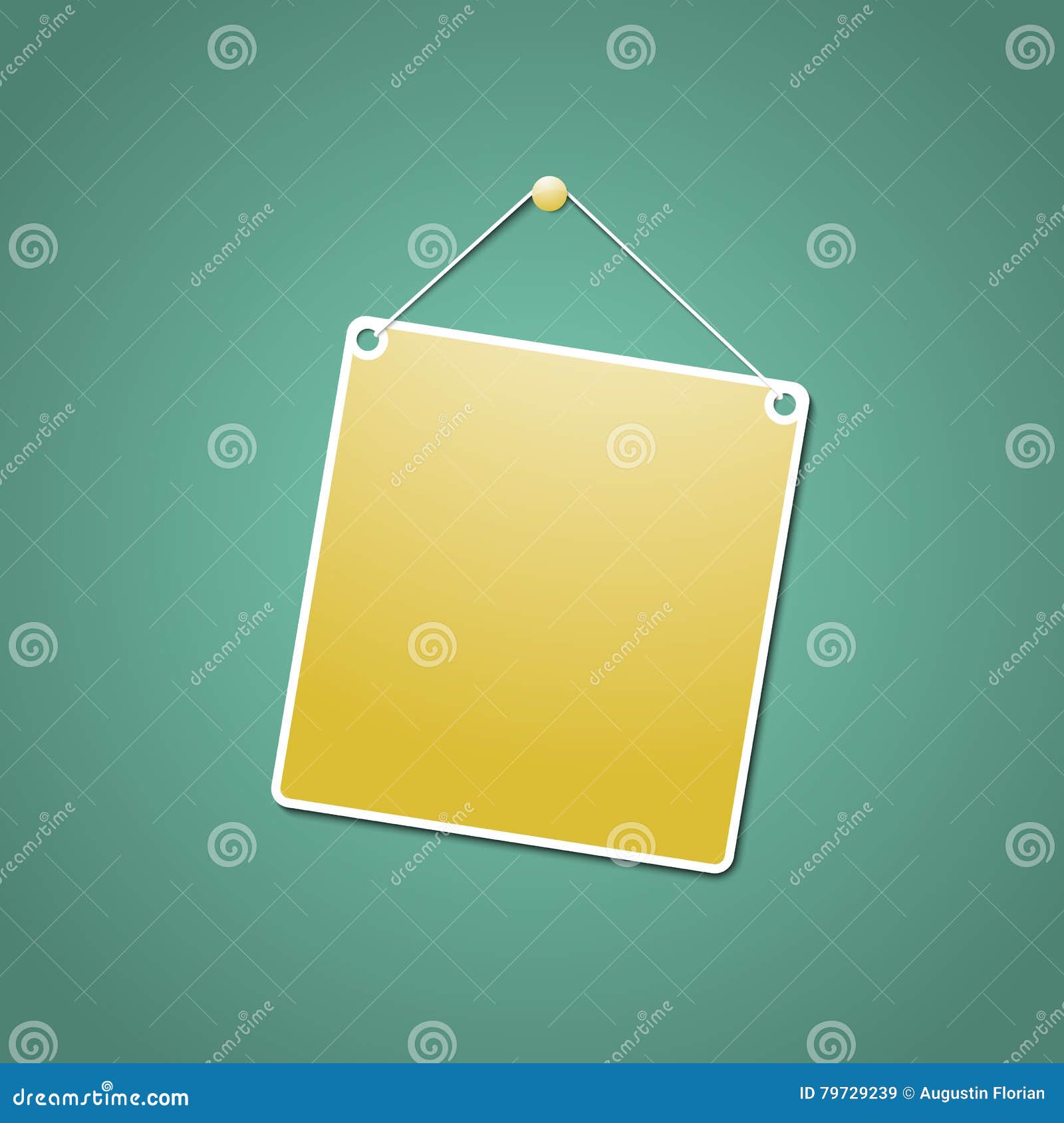 Yellow hanging sign stock vector. Illustration of minimal - 79729239
