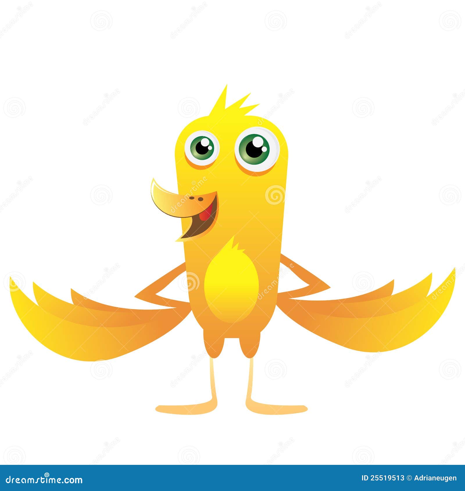 Yellow happy bird stock illustration. Illustration of positive - 25519513