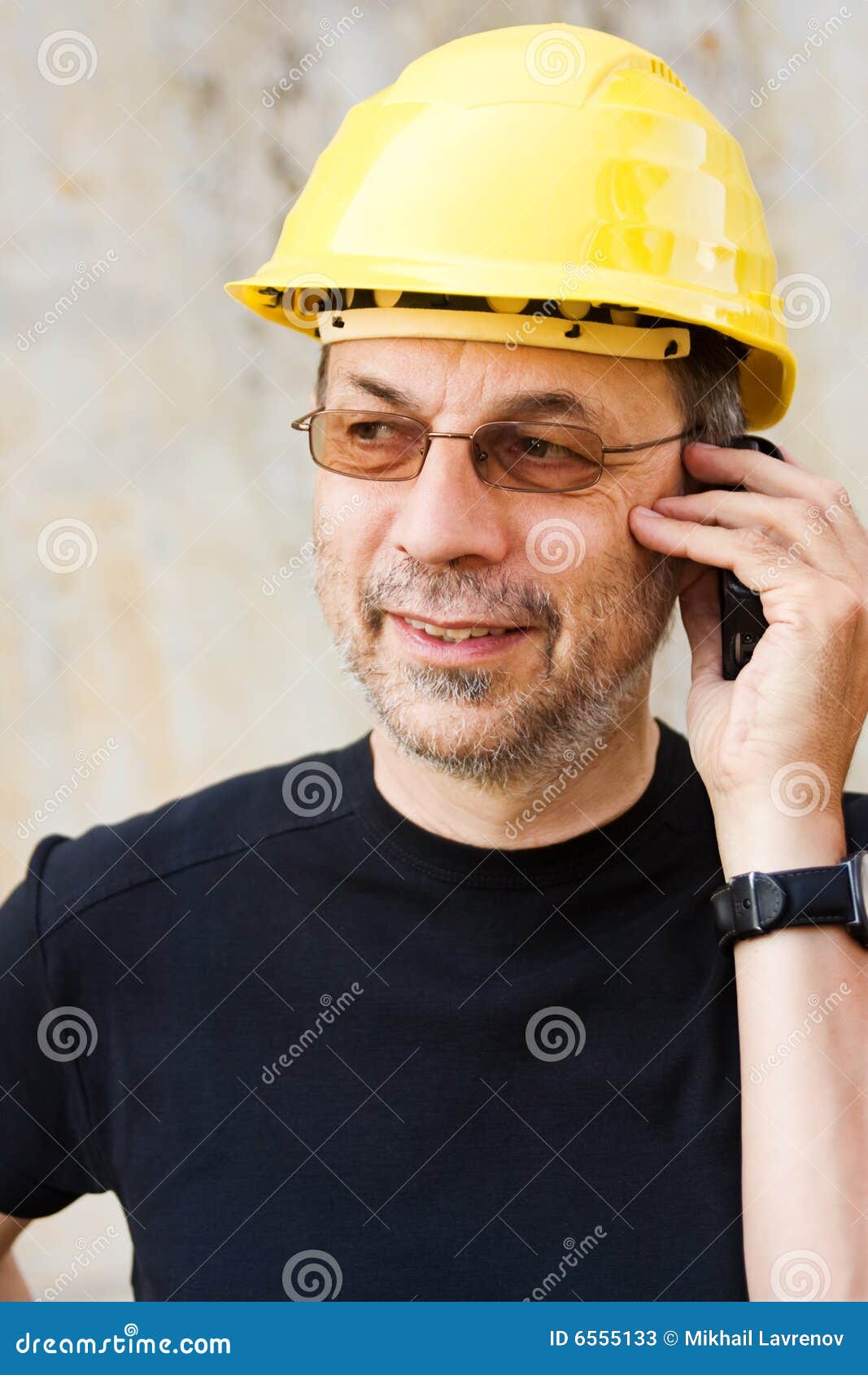 Yellow hard hat stock image. Image of helmet, speaking - 6555133