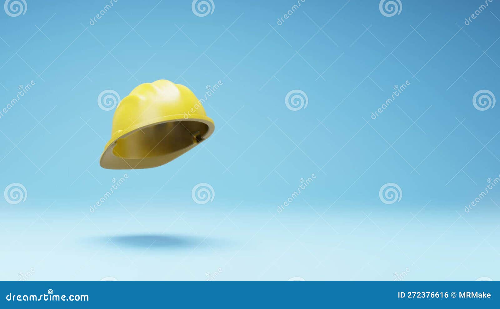 Yellow Hard Hat Spinning on Studio Blue Background Stock Footage ...