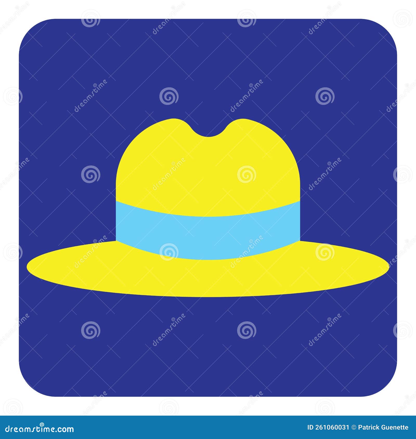 Yellow hat, icon stock vector. Illustration of teen - 261060031