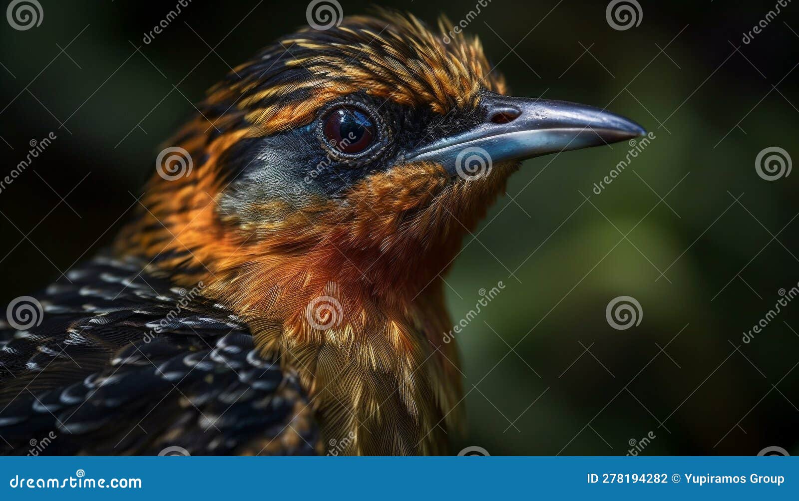 Yellow Hawk Perching on Branch, Watching Starling Generated by AI Stock ...