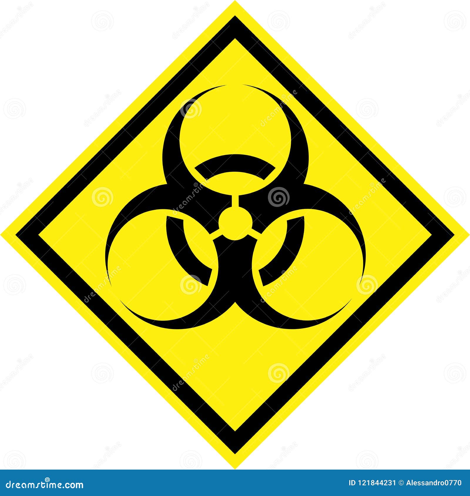 Yellow Hazard Sign with Biohazard Substances Stock Illustration ...