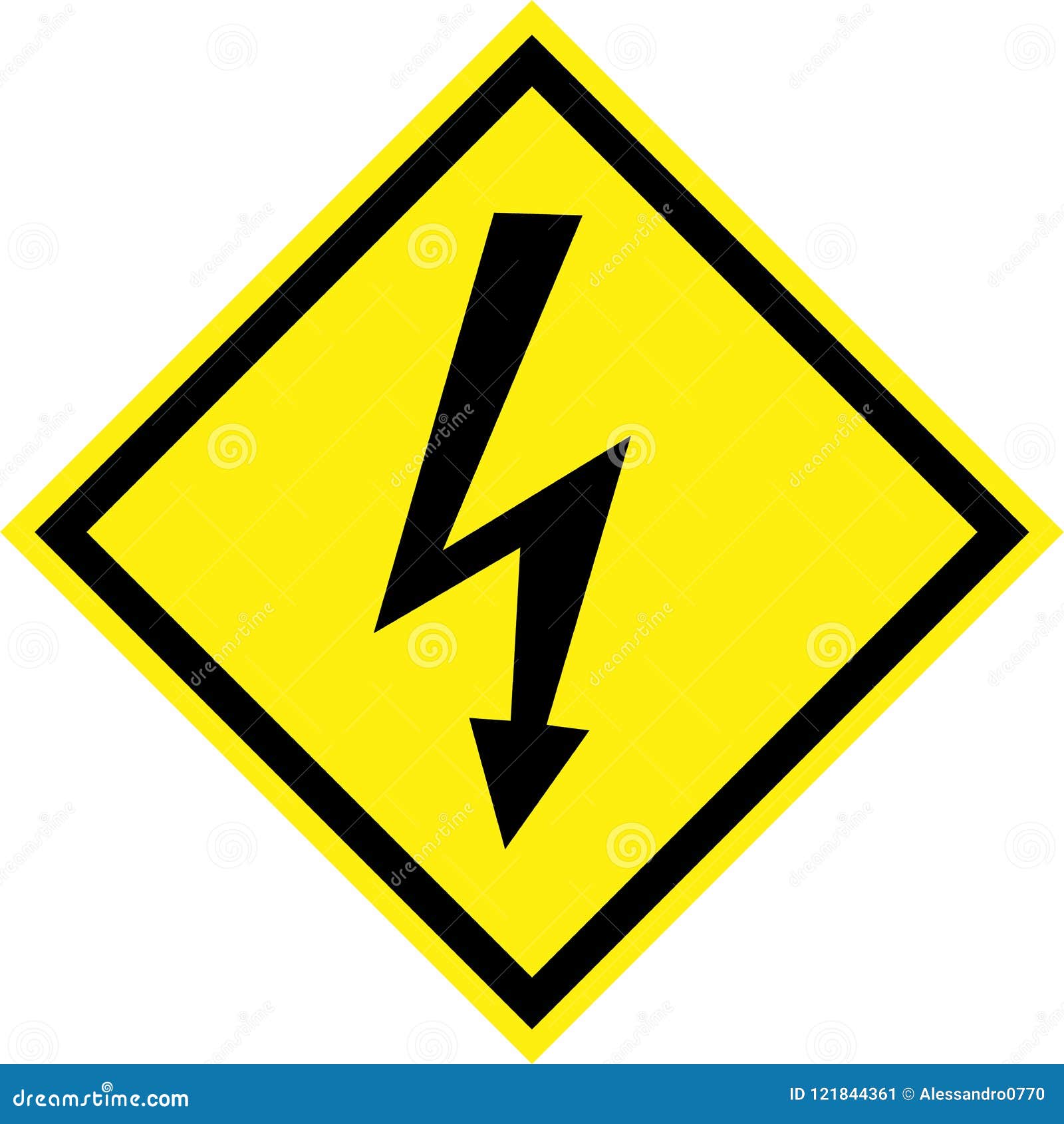 Yellow Hazard Sign with Shock Stock Illustration - Illustration of ...