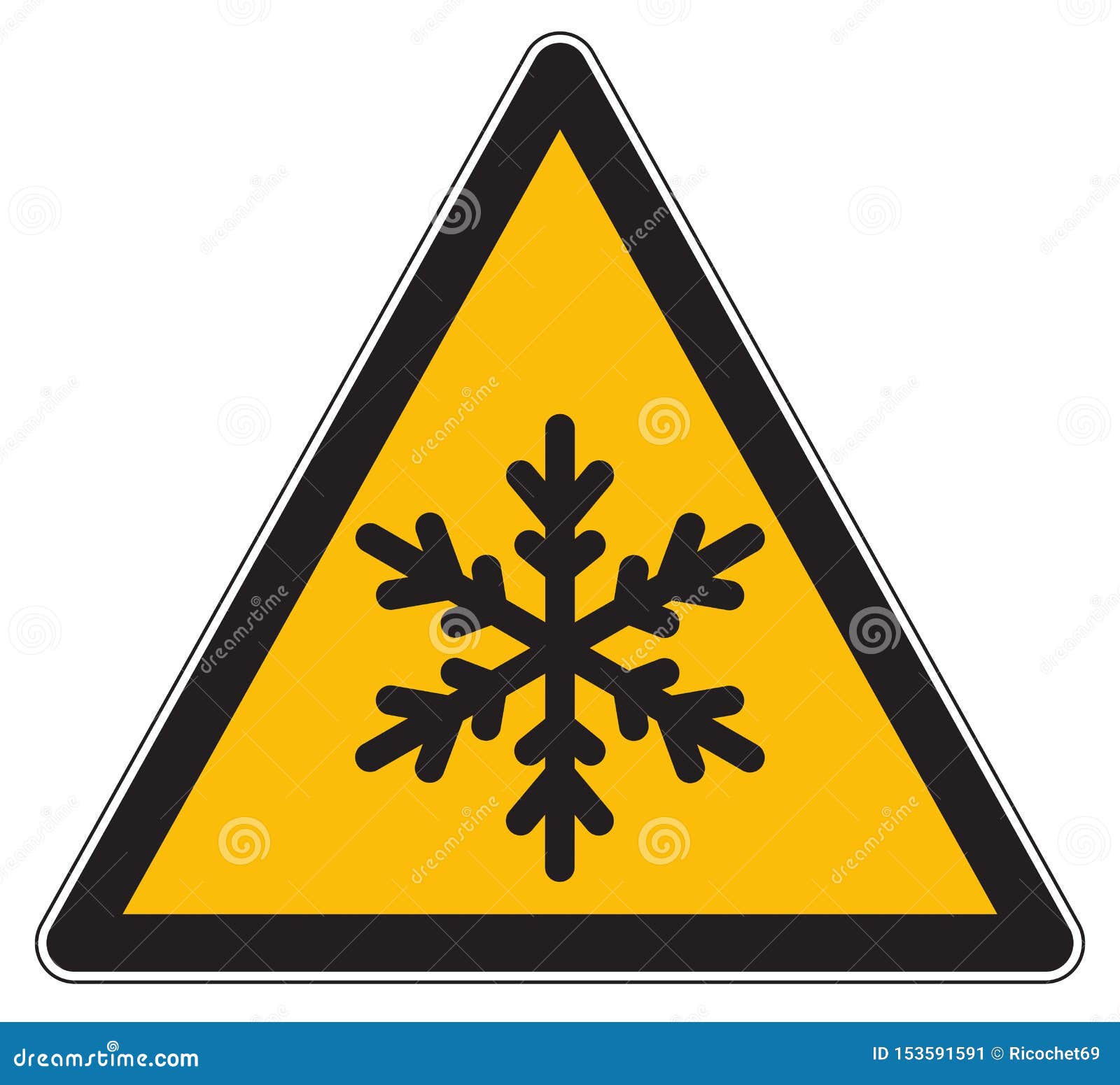 Yellow Hazard Symbol Low Temperatures Stock Illustration - Illustration ...