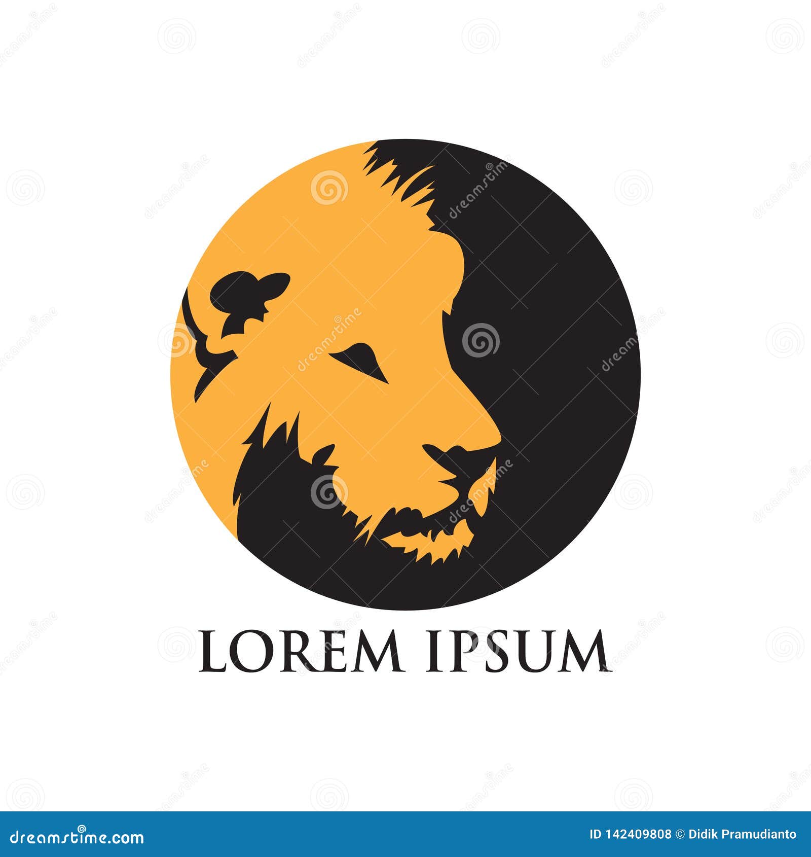 Yellow head lion logo stock vector. Illustration of concept - 142409808