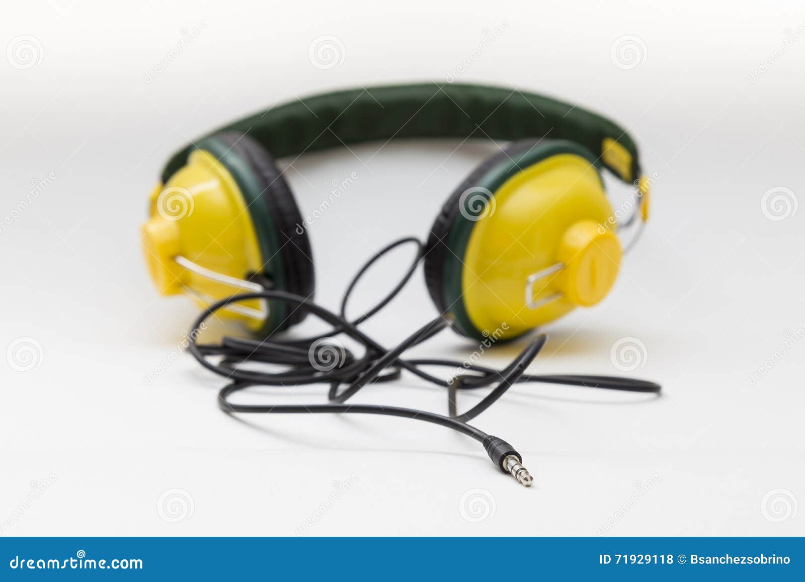 Yellow headphones stock photo. Image of communication - 71929118
