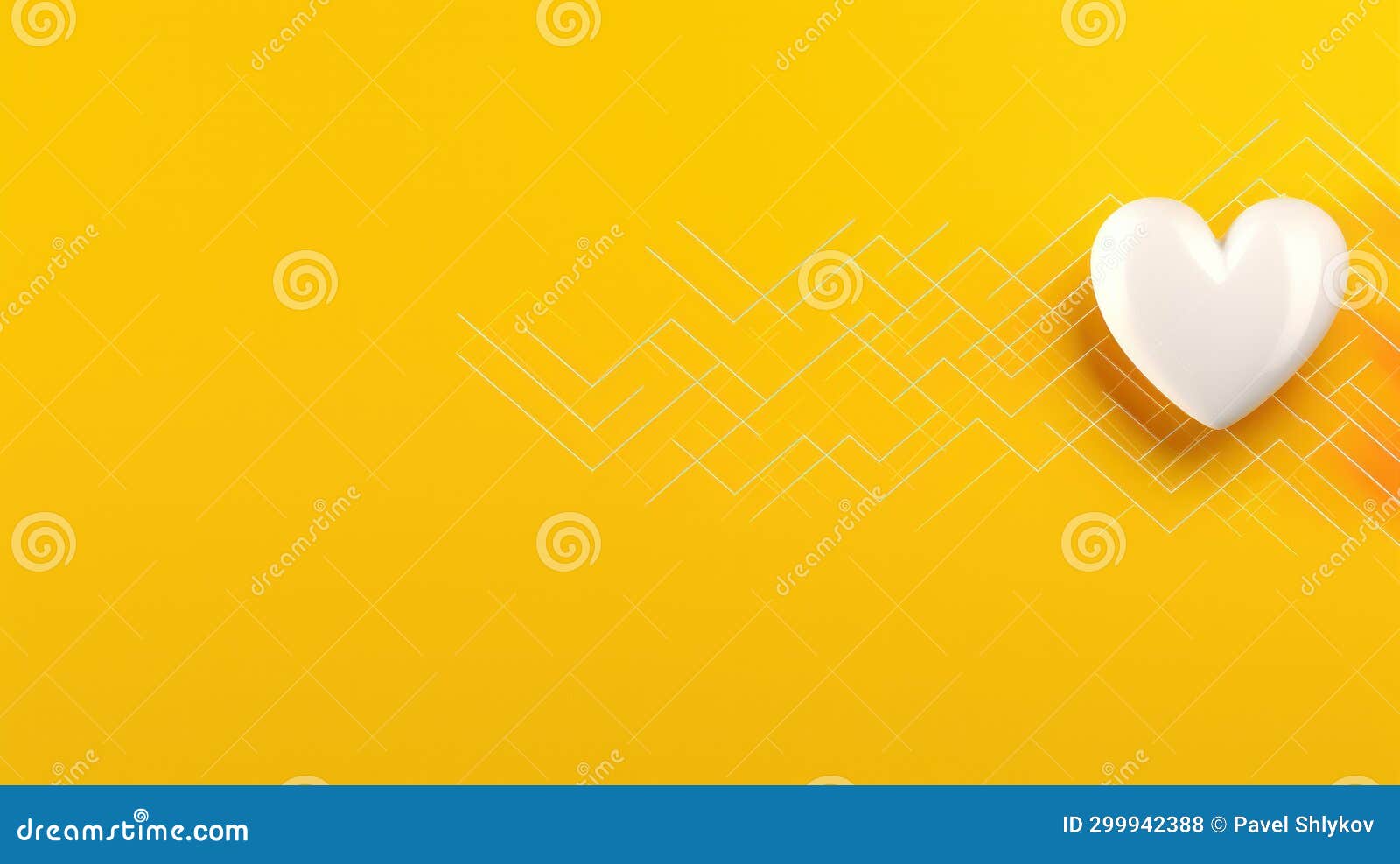 Yellow Heart on Electrocardiogram ECG with Yellow Heart, Heart Wave ...