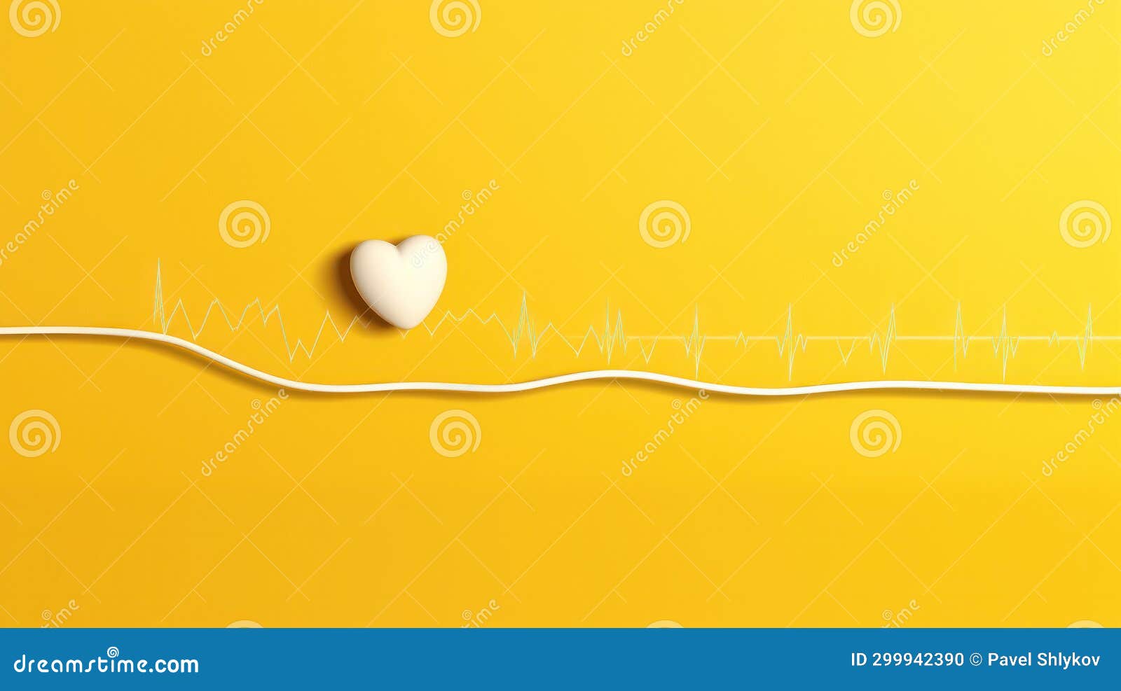 Yellow Heart on Electrocardiogram ECG with Yellow Heart, Heart Wave, Heart Attack, Cardiogram ...