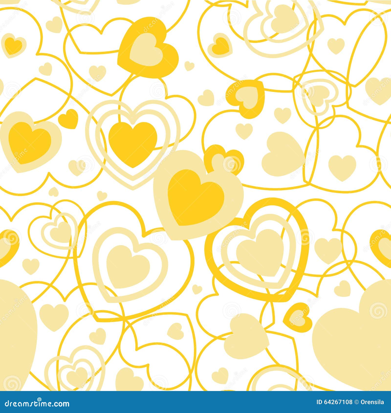 Yellow Heart White Background Illustration.Yellow Clipart Heart Vector ...