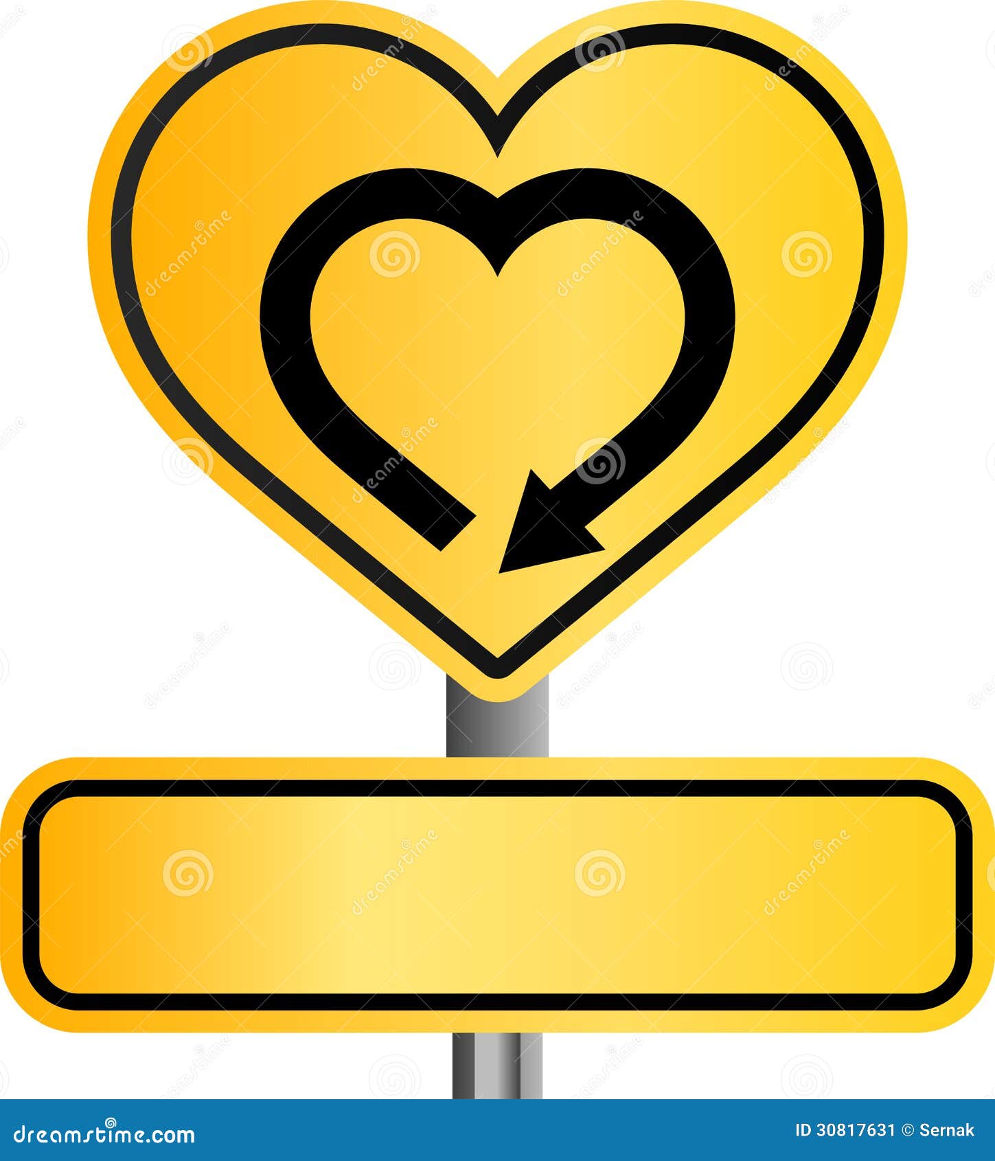 Yellow Heart Hand Drawn Vector Illustration In Cartoon Style Logo ...