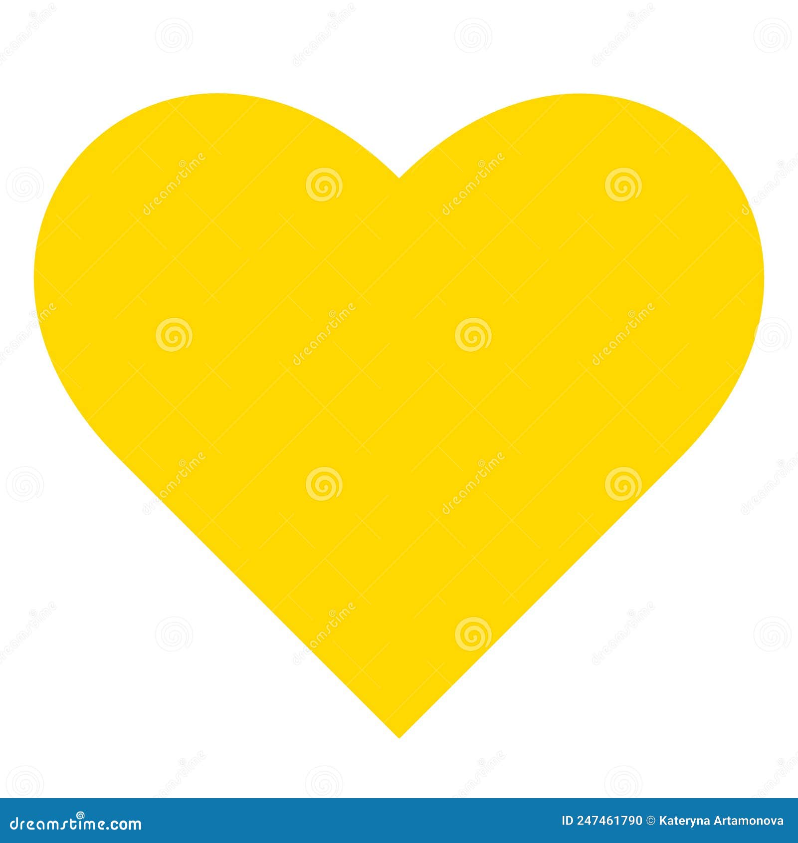 Yellow Heart on a White Background. Vector Graphics Stock Vector ...