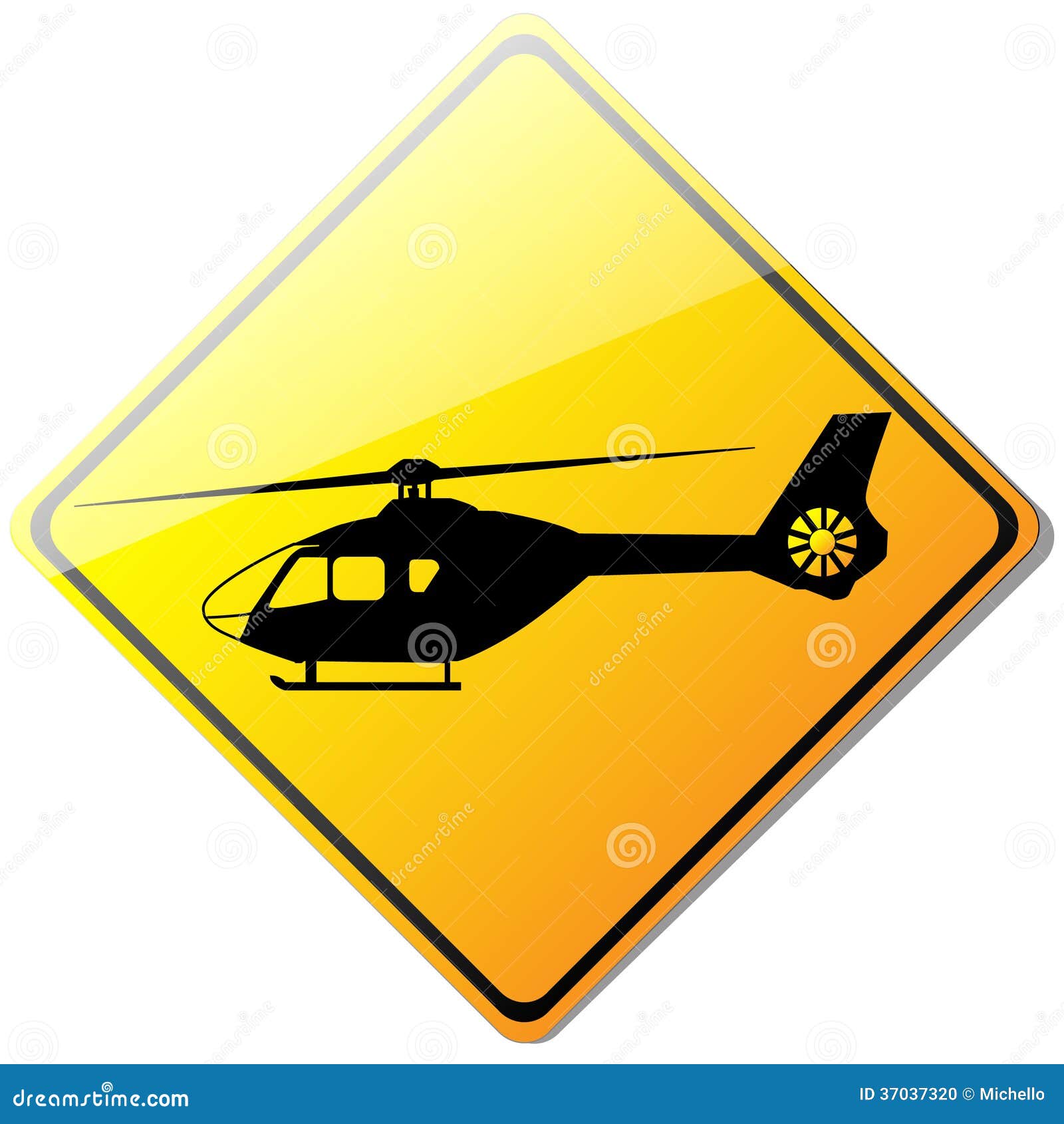 Yellow Helicopter Or Helipad Sign Stock Vector - Illustration of alert ...