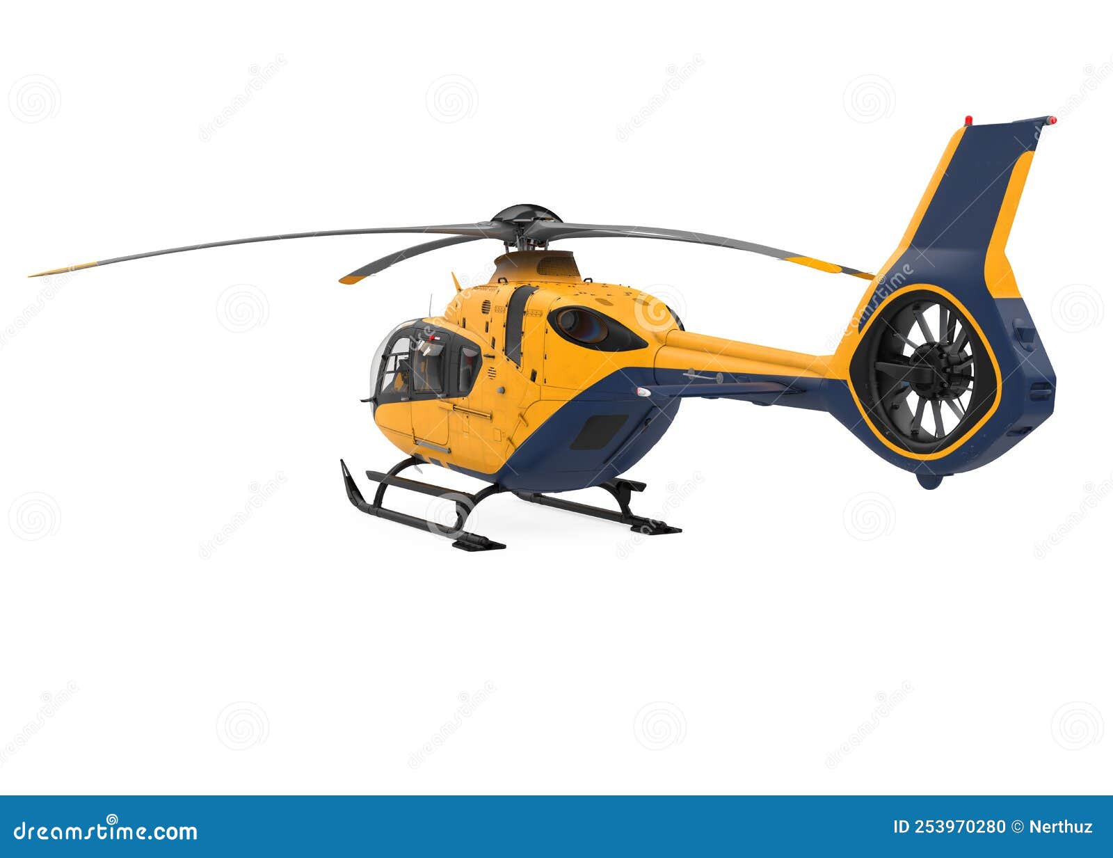 Yellow Helicopter Side View. Rotor Aircraft Icon Vector Illustration ...