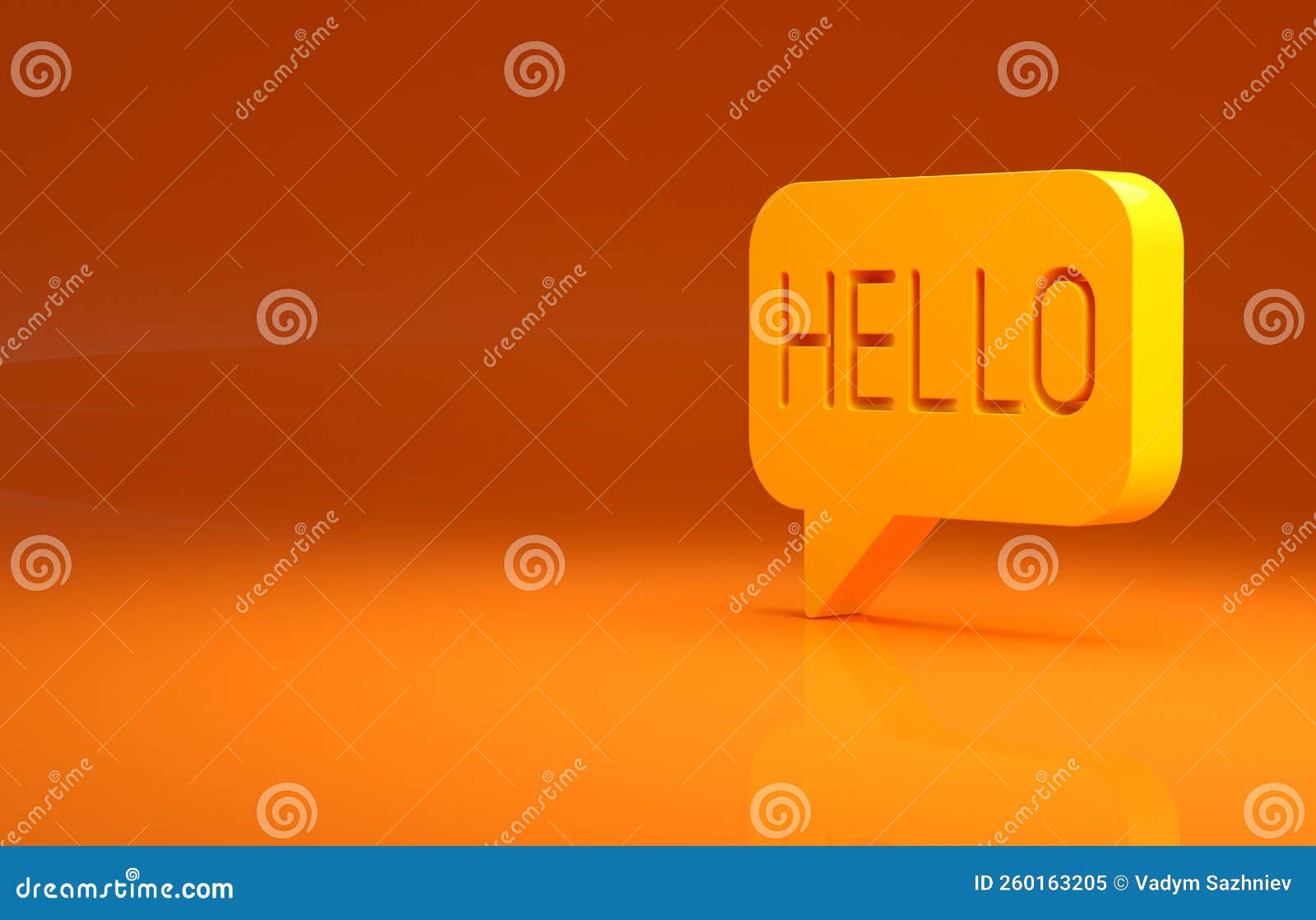 Yellow Hello in Different Languages Icon Isolated on Orange Background ...