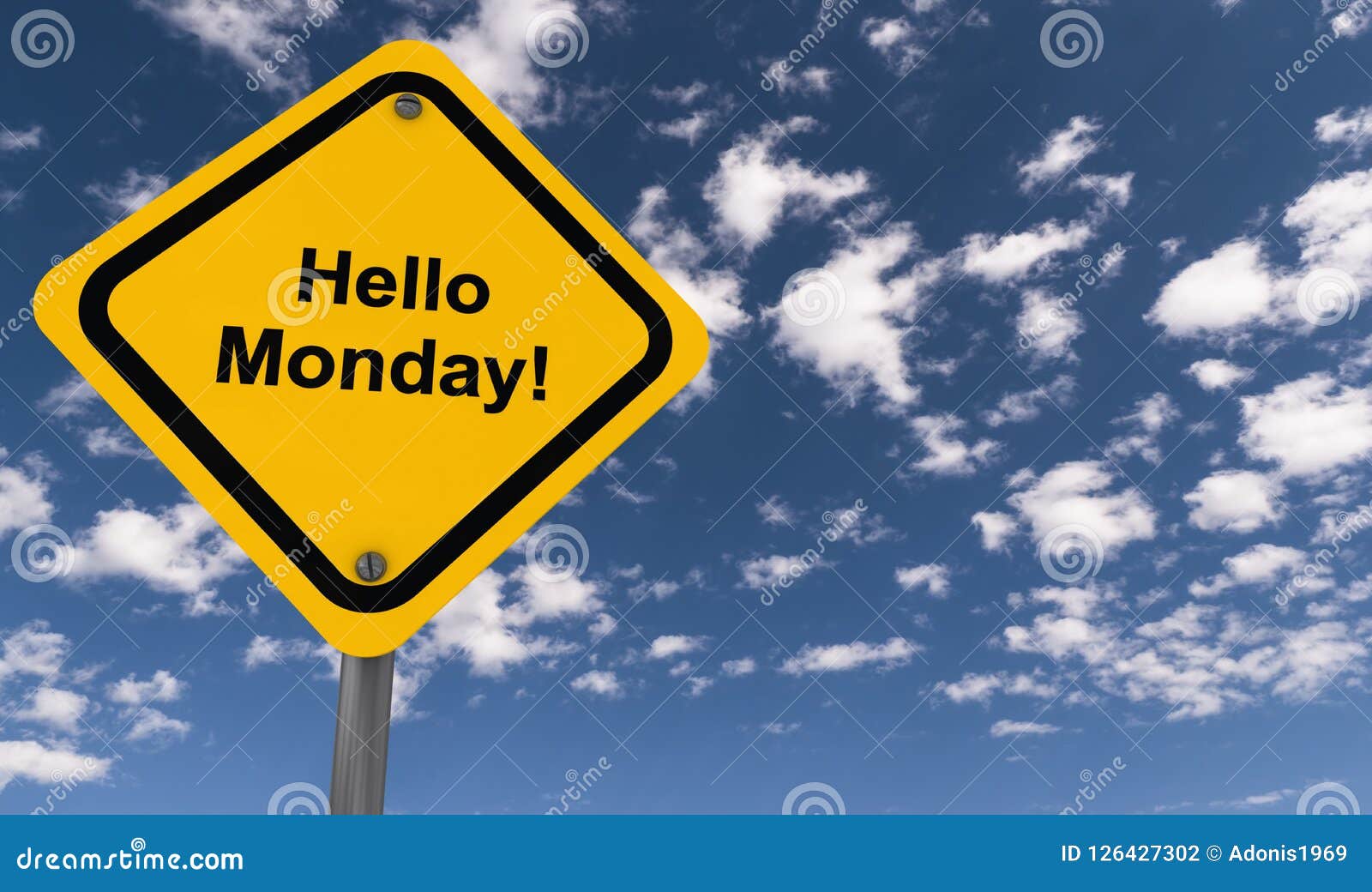 Hello Monday sign stock illustration. Illustration of board - 126427302