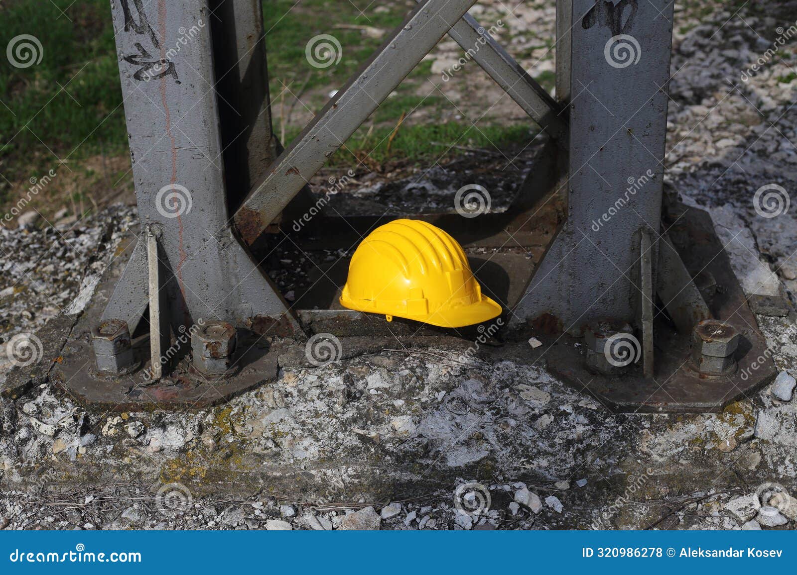 Yellow Helmet on a Work Site Stock Photo - Image of industry, safe ...