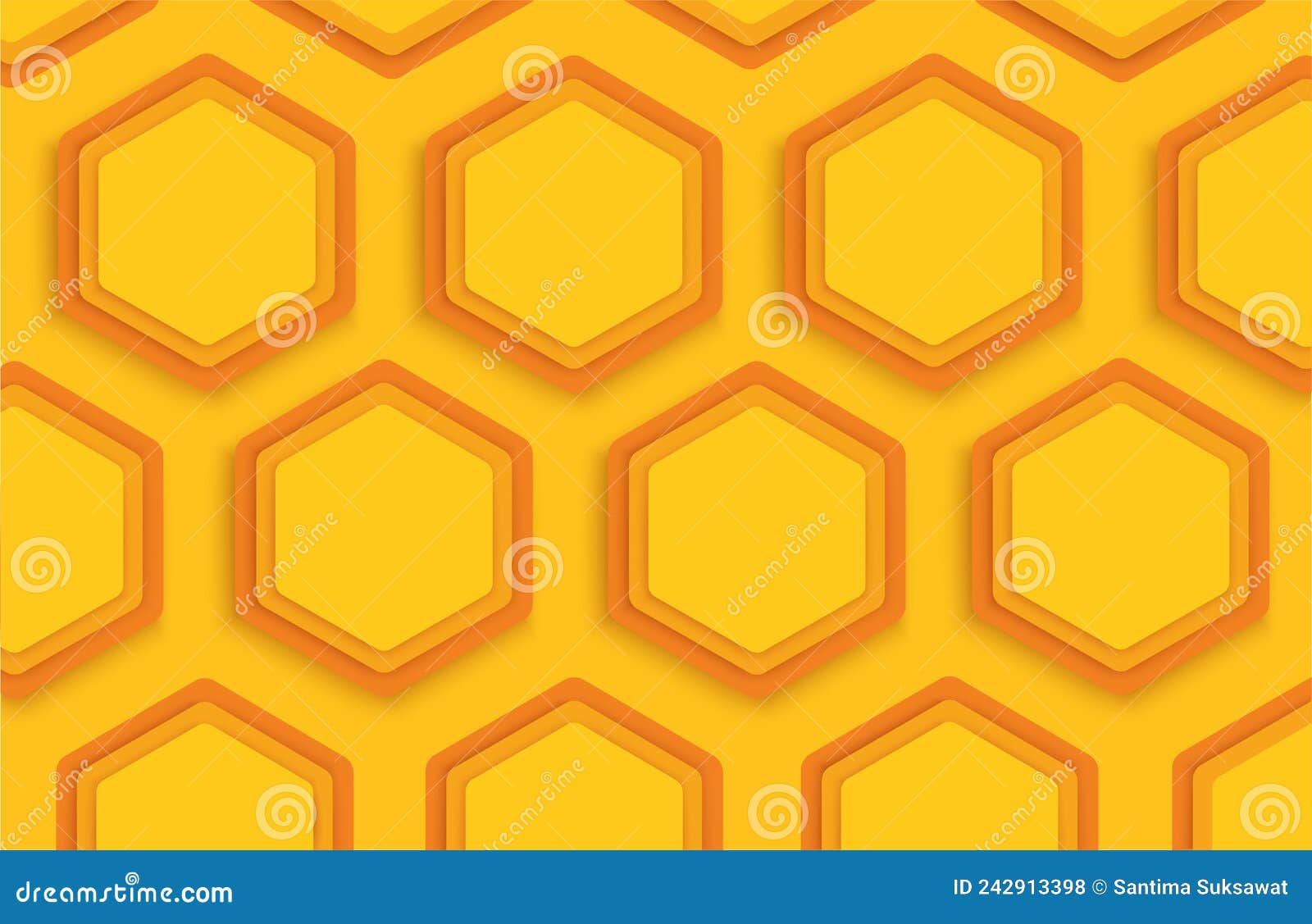 Yellow Hexagon Background Template Vector Illustration Stock Vector ...